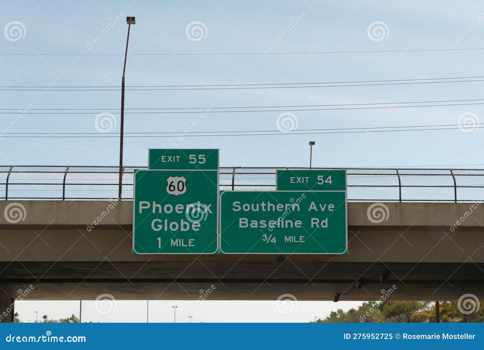 Signs on AZ 101 Loop for Exits 54 and 55 Stock Image - Image of loop ...