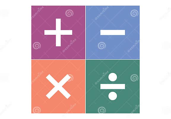 Signs of Basic Math Operations Stock Illustration - Illustration of ...