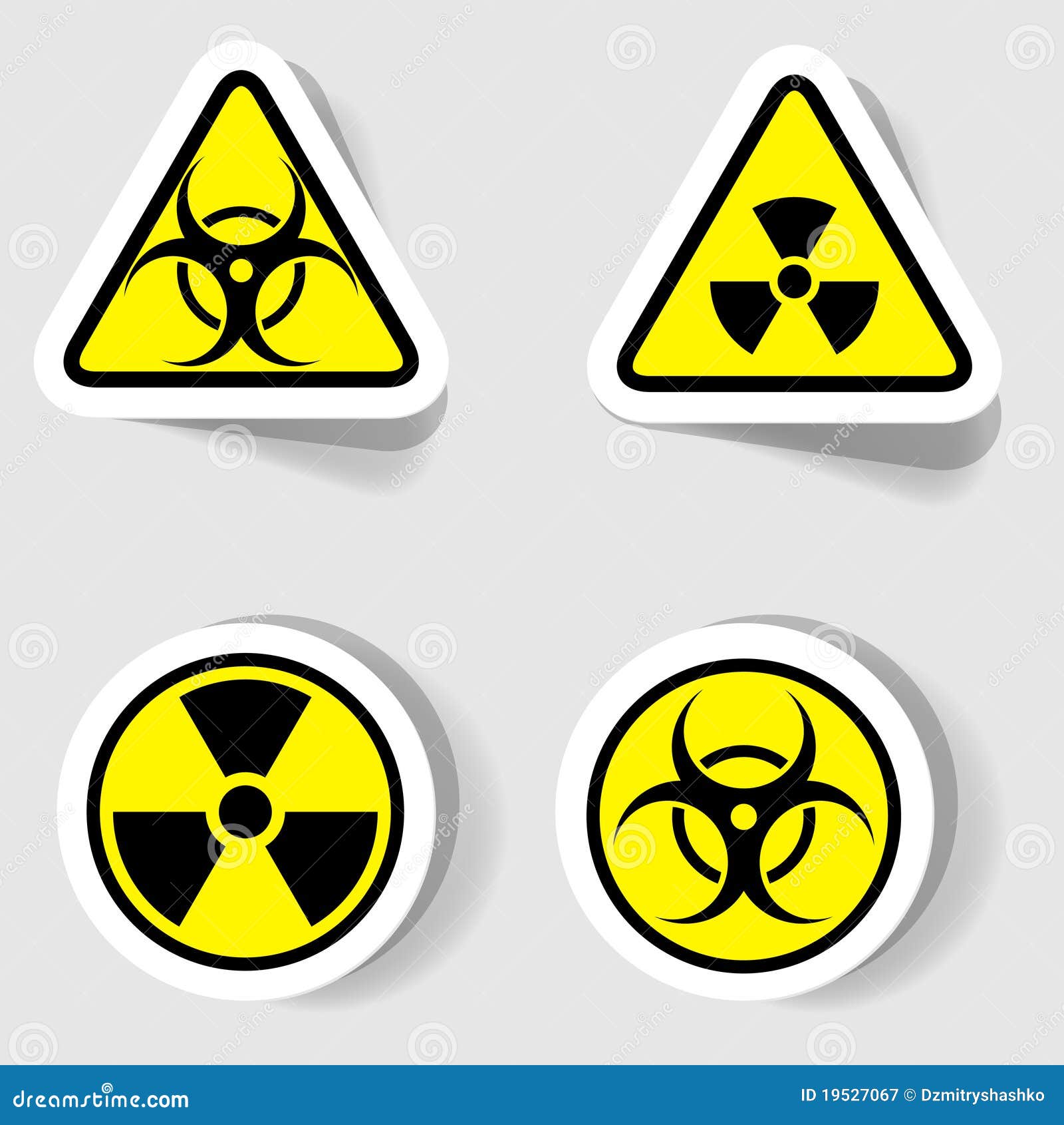 Signs Of Biological And Radioactive Contamination Cartoon Vector ...