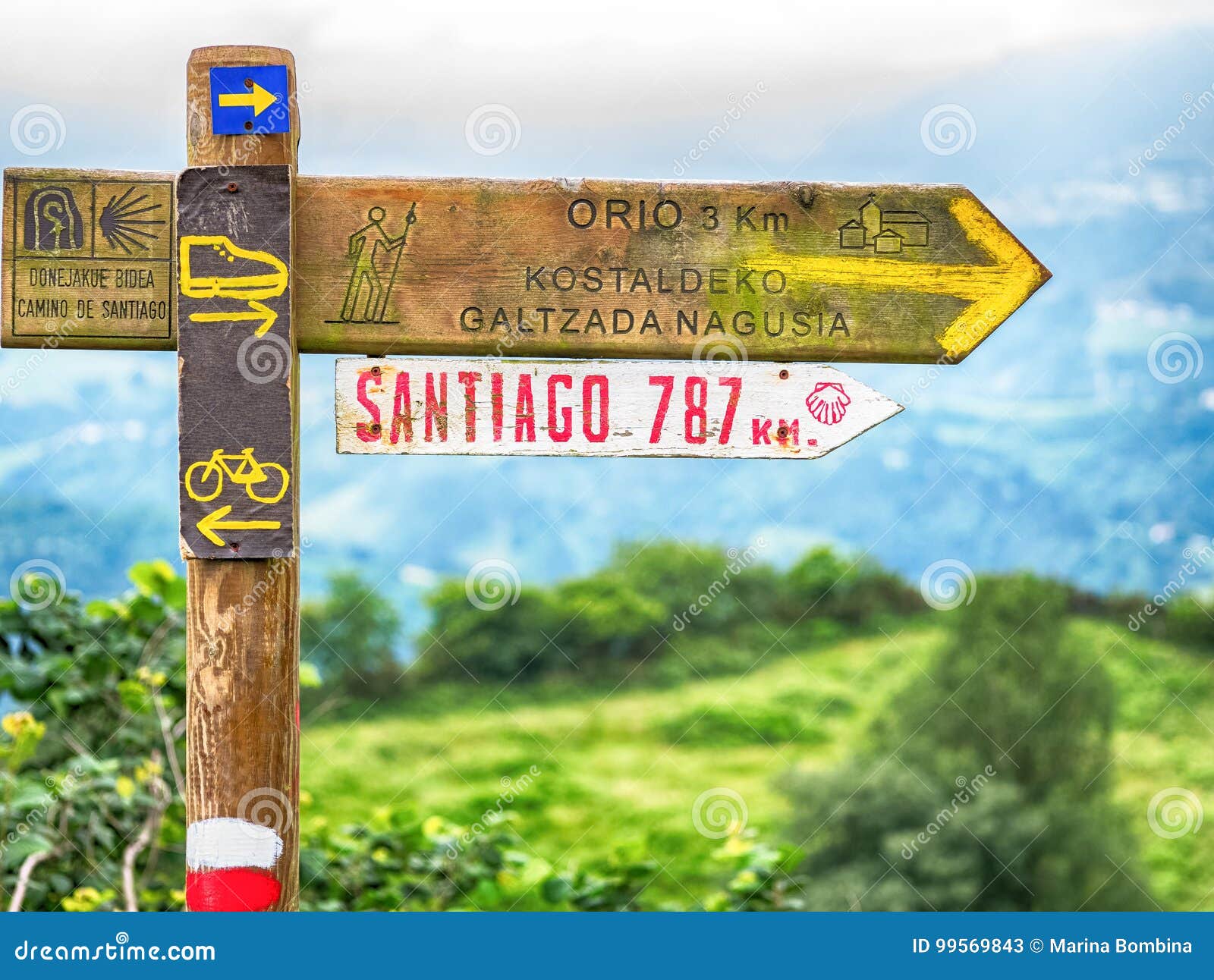 Signs on Camino De Santiago Stock Image - Image of jacques, catholic ...
