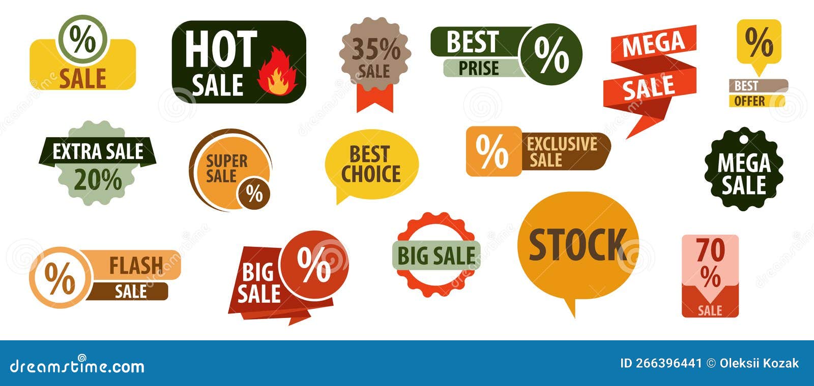 Signs of Discounts and Various Sales. Vector Graphics Stock Vector ...