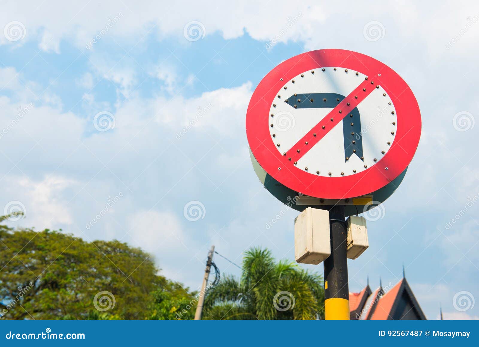 The Signs Does Not Turn Left Traffic Signs Stock Image - Image of arrow ...