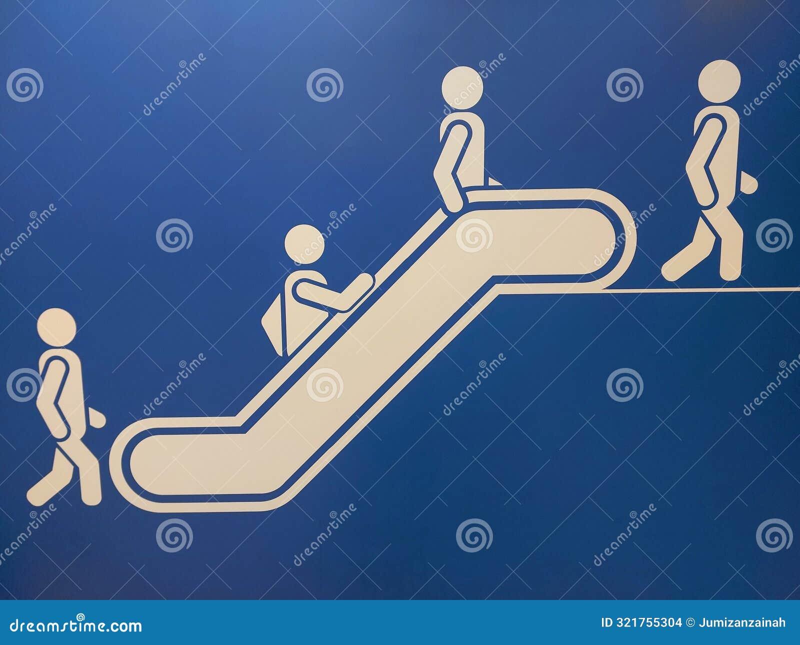 Signs - Elevator, Escalator- White on Blue. Stock Photo - Image of ...