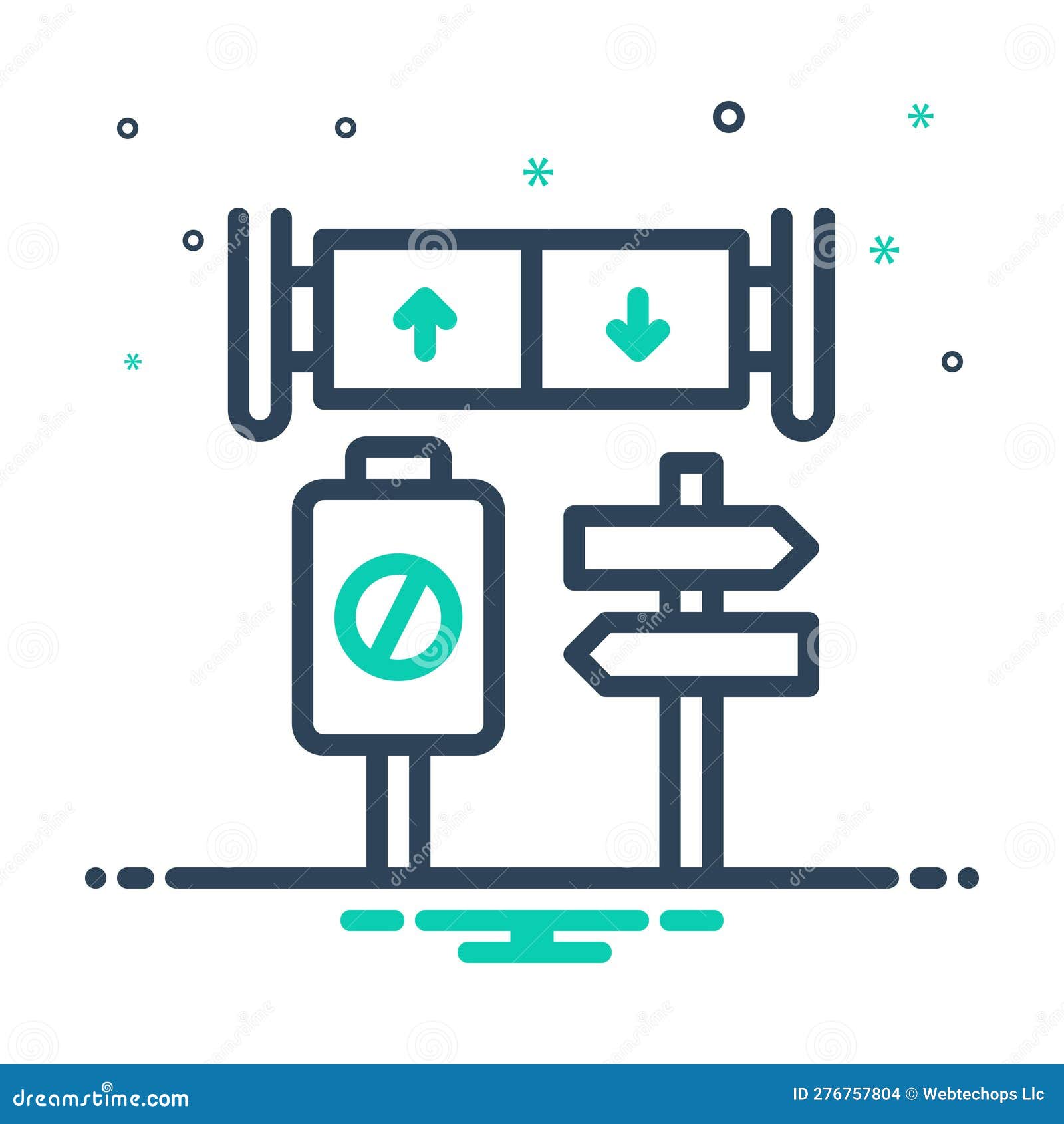 Mix Icon for Signs, Advertisement and Highway Stock Vector ...