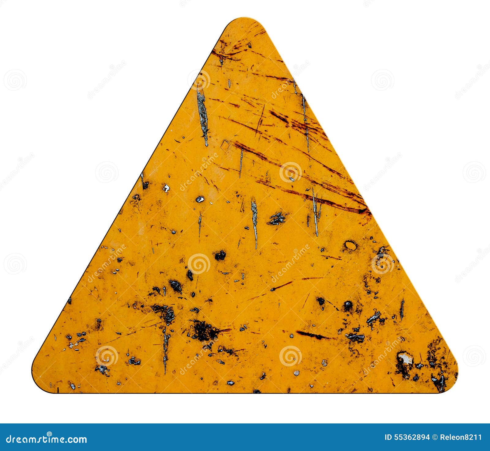 Orange Triangular Road Sign On A Small Suburban Street That Says Road ...