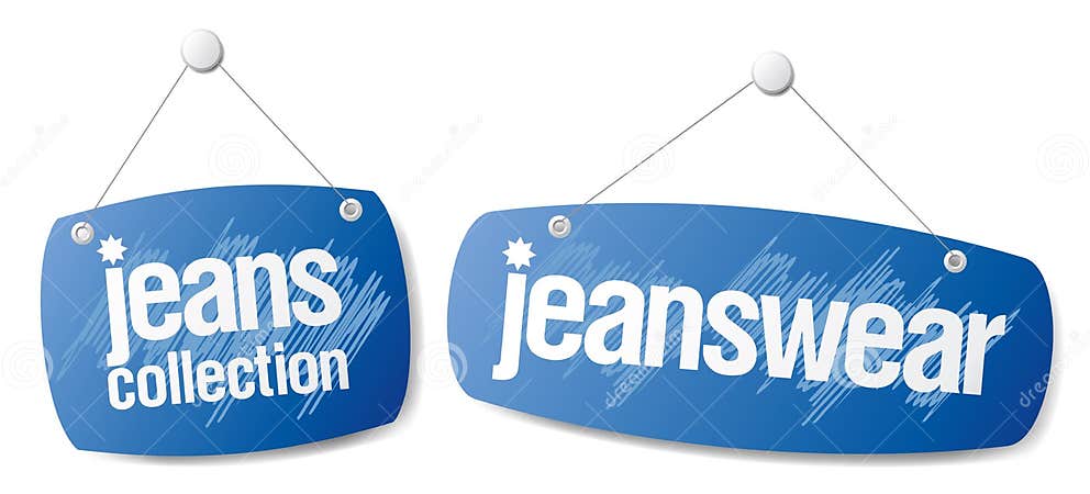 Signs for jeans collection stock vector. Illustration of consumer ...