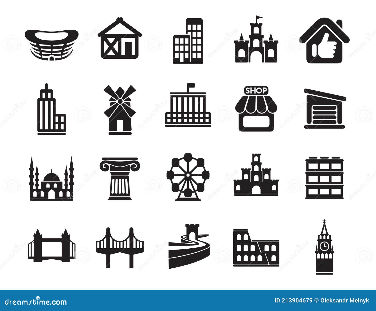 Signs Logo Illustration. Urban Infrastructure Vector Icons Set, Modern ...