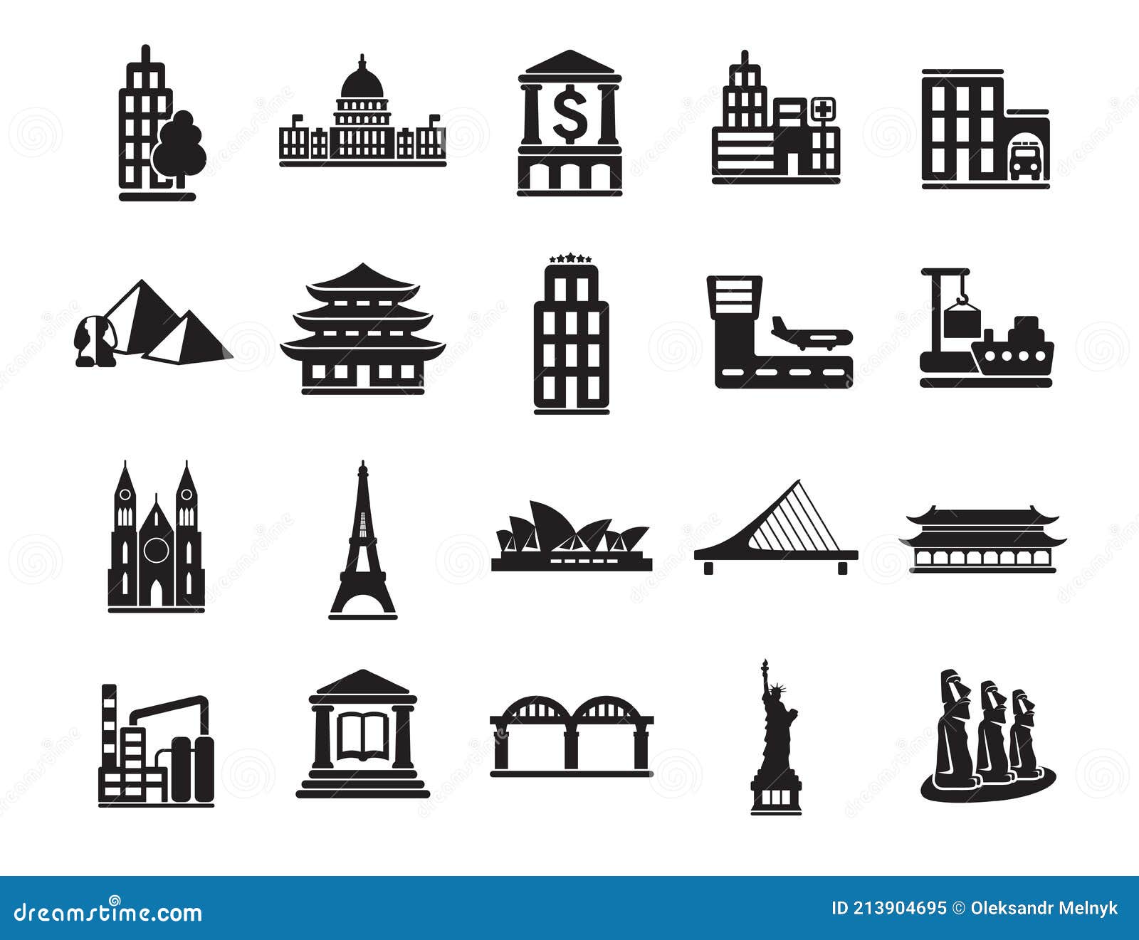 Signs Logo Illustration. Urban Infrastructure Vector Icons Set, Modern ...