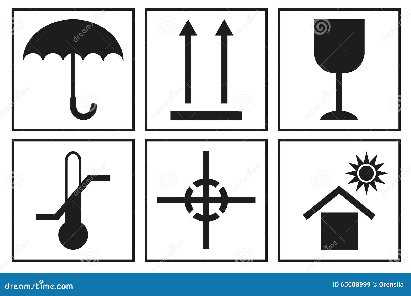Signs On Packaging. Logistic Icon For Box. Packaging Box Symbols ...