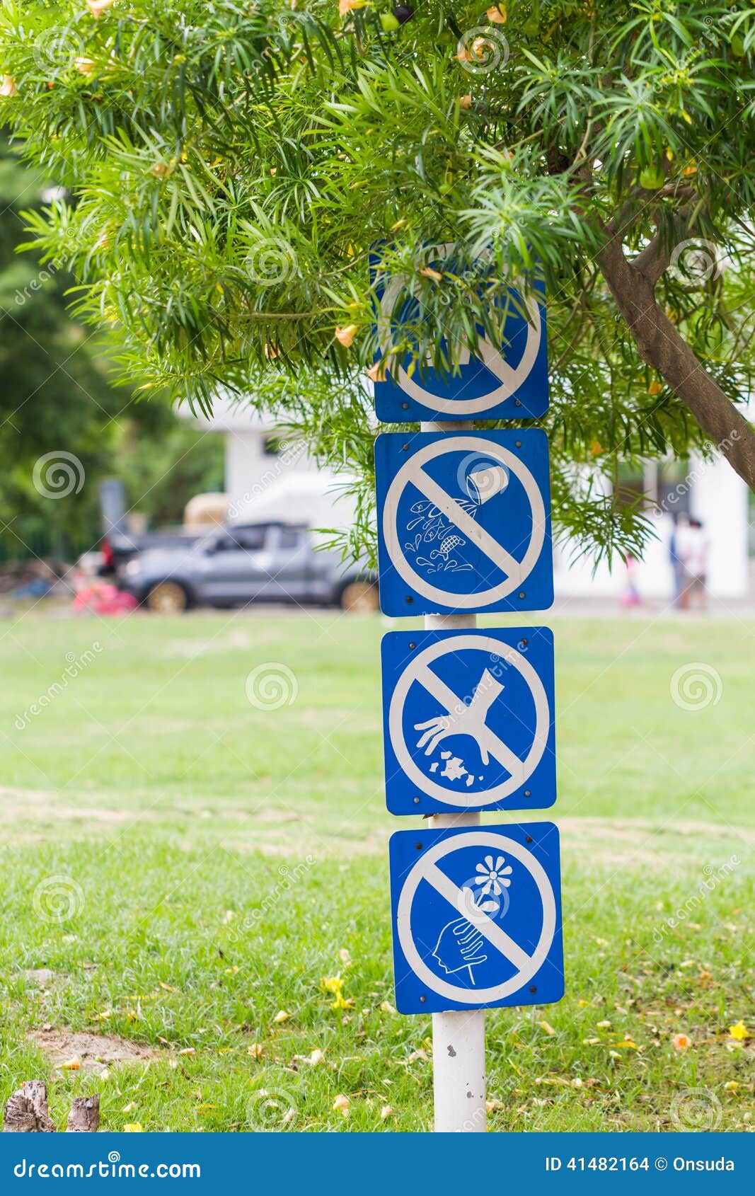 Signs at park stock photo. Image of nature, prohibited - 41482164