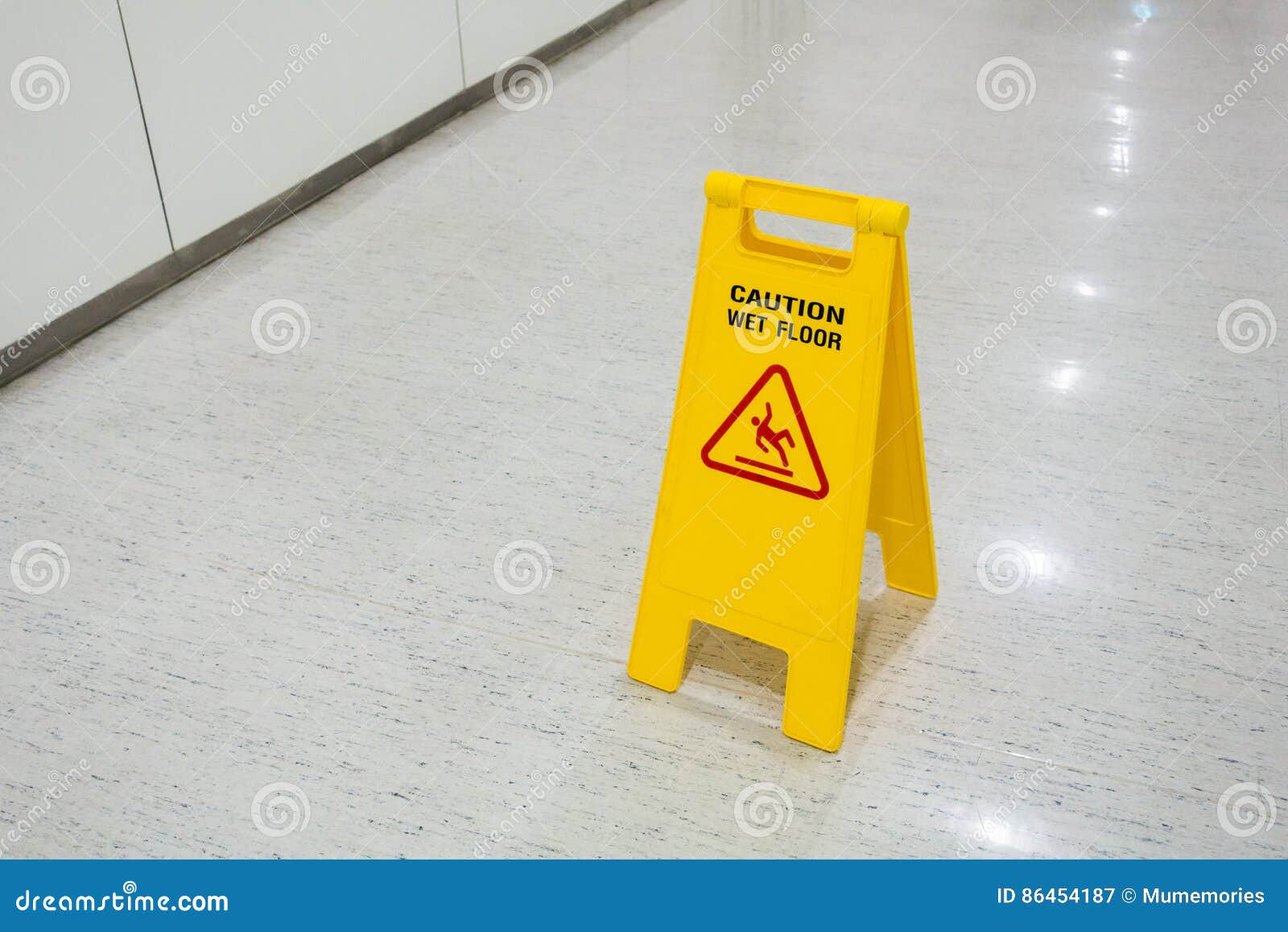 Signs Plastic Yellow Put on Floor Text Caution Wet Floor Stock Image ...
