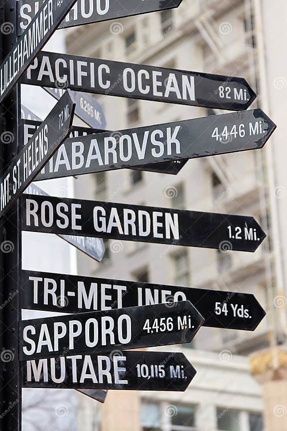 Signs Point in All Directions Stock Photo - Image of oregon, directions ...
