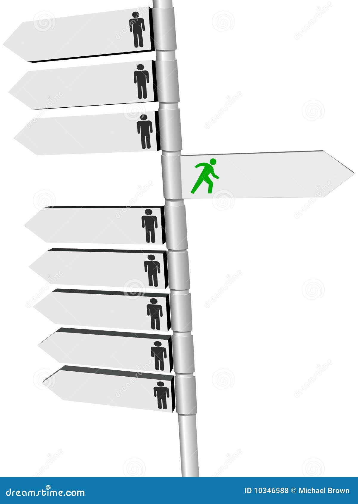 Signs On Post Point People To Change Of Direction Vector Illustration ...