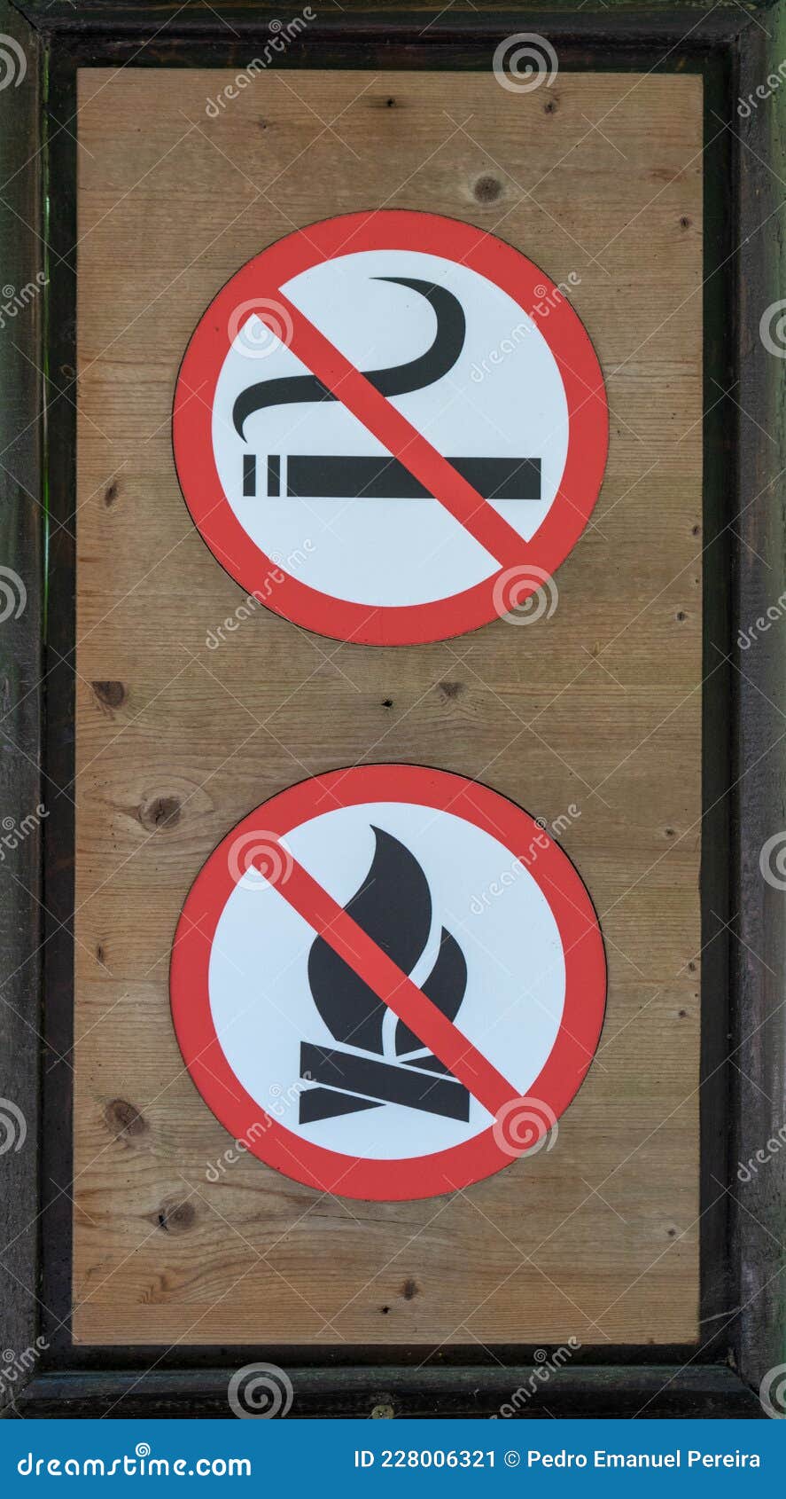 Signs of Prohibited Smoking and Fire, Risk of Fire. Stock Image - Image ...
