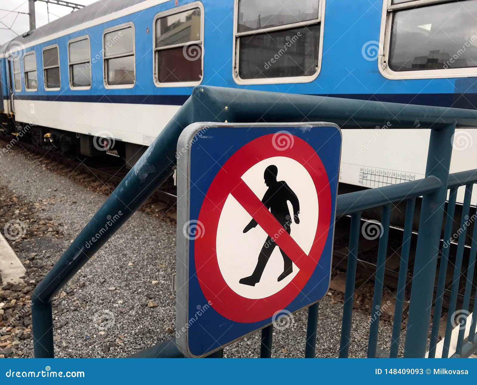 Signs for Prohibition of Walking on the Track Stock Image - Image of ...