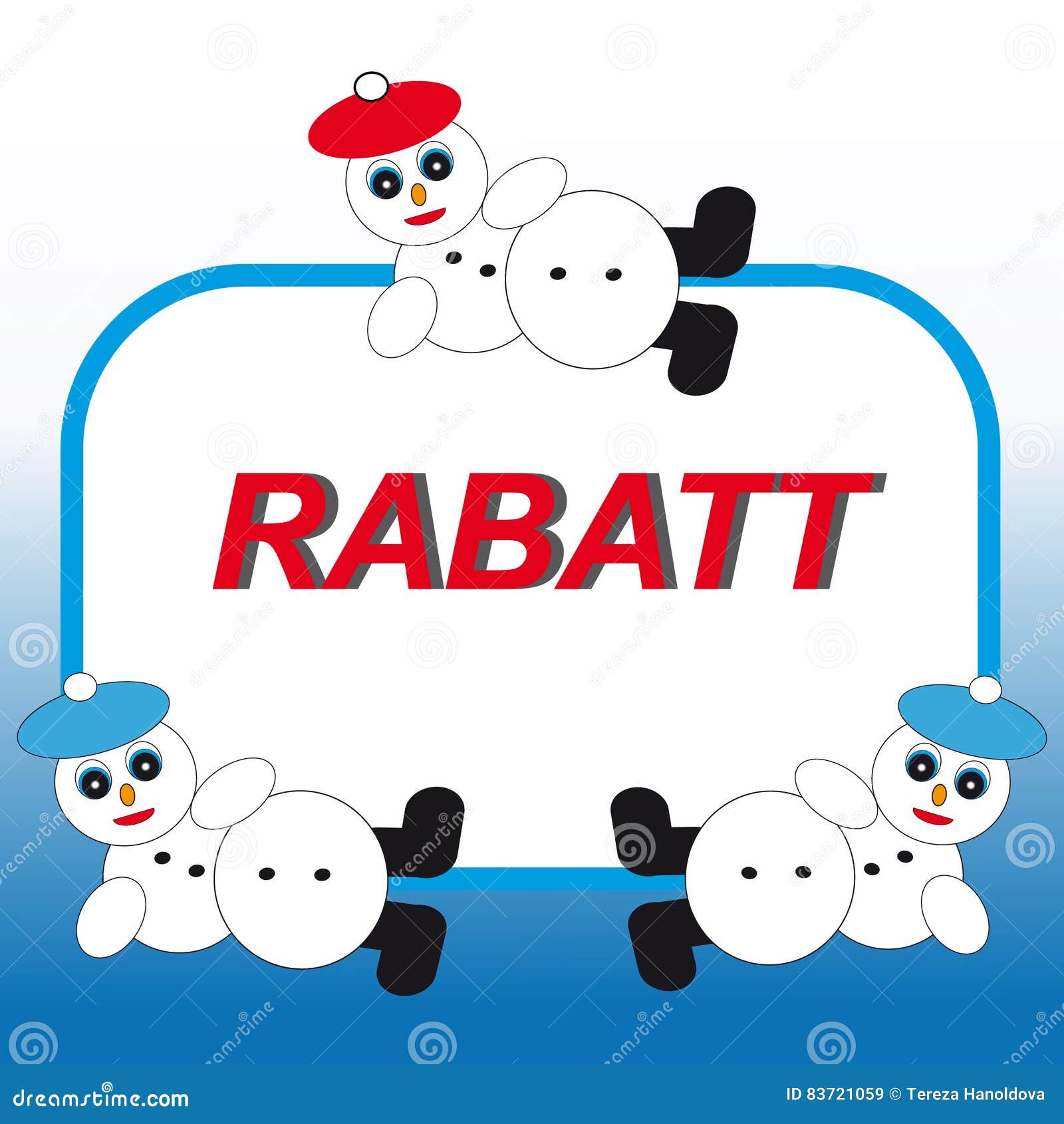 Signs Rabatt on Blue-white Background Stock Vector - Illustration of ...