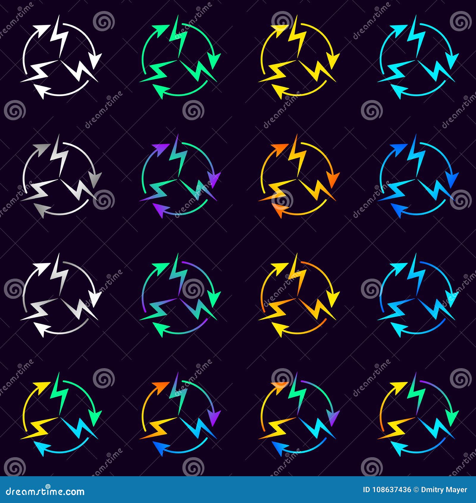 Signs Set of Electrical Circulation. Vector Stock Vector - Illustration ...