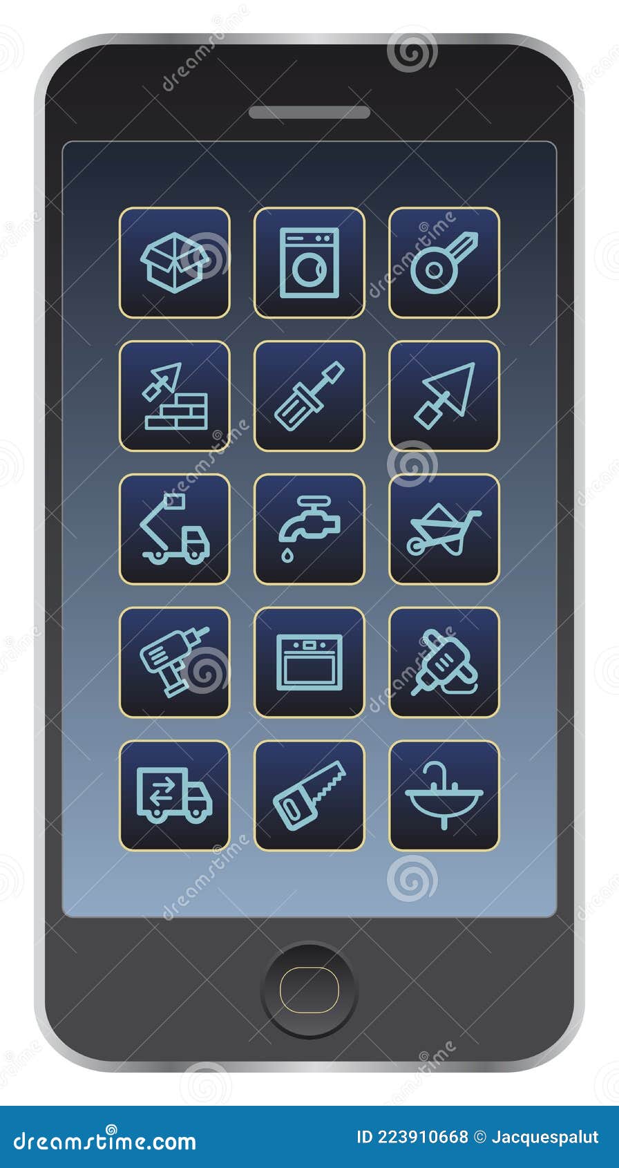 Signs on a smartphone stock vector. Illustration of screen - 223910668