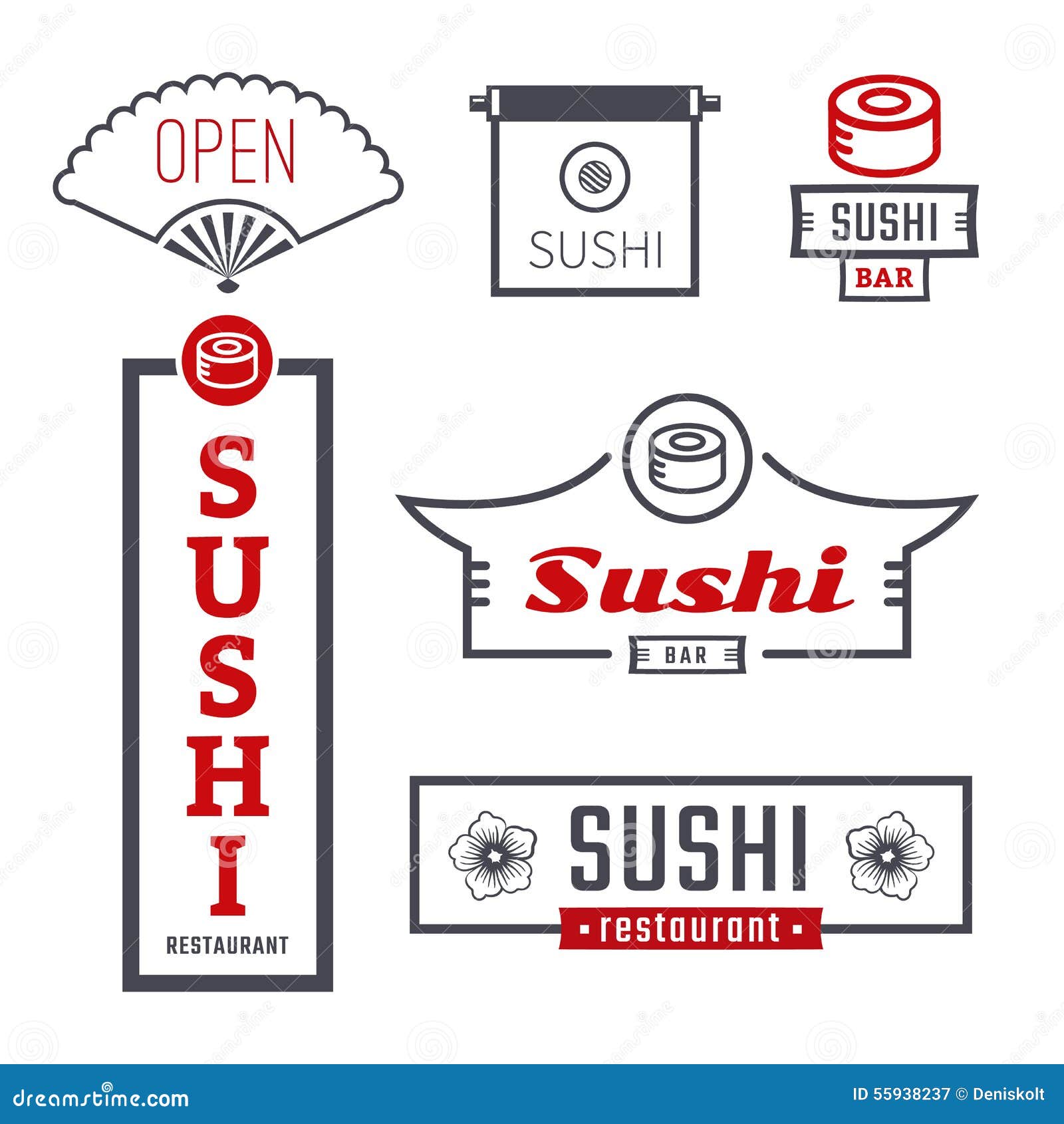 Signs sushi stock vector. Illustration of neon, advertising - 55938237