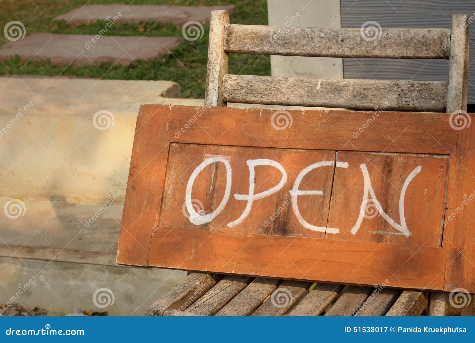 Signs Symbolize Open on a Wood Background Stock Image - Image of ...
