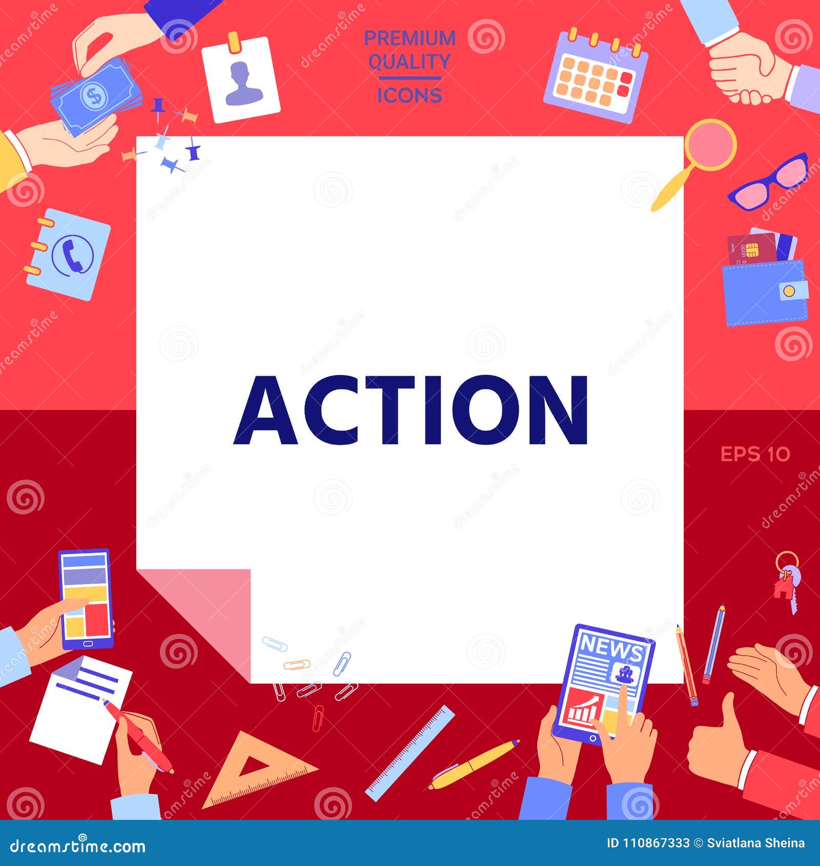Action button symbol stock vector. Illustration of business - 110867333
