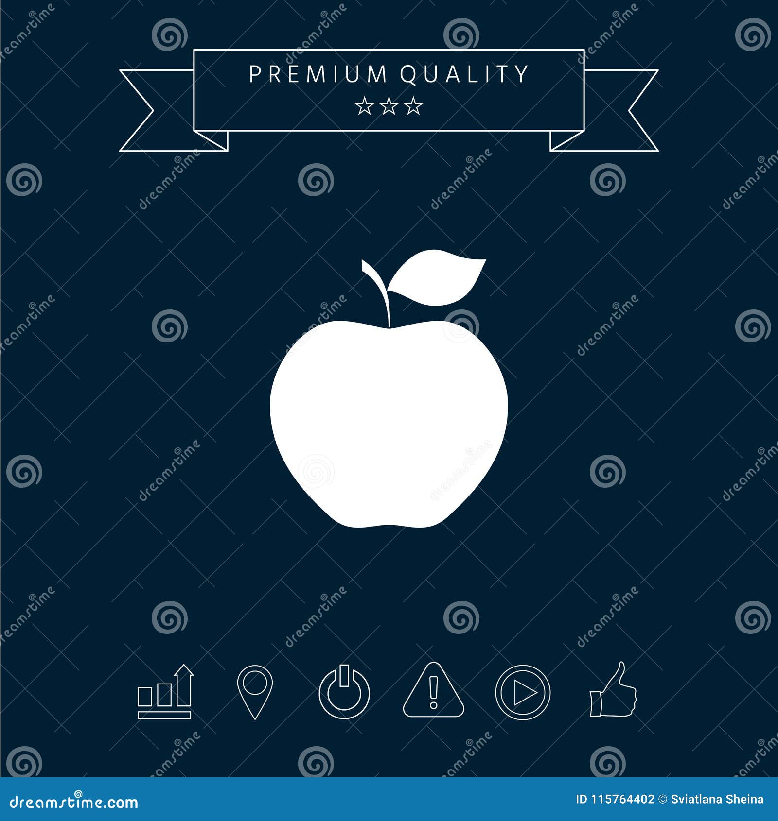 Apple icon symbol stock vector. Illustration of taste - 115764402