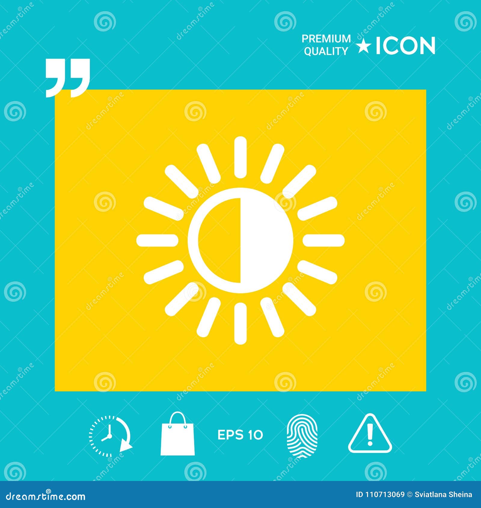 Brightness symbol icon stock vector. Illustration of element - 110713069