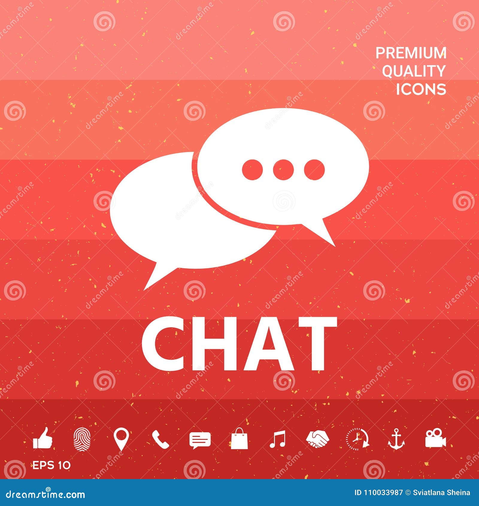 Chat button icon stock vector. Illustration of notice - 110033987