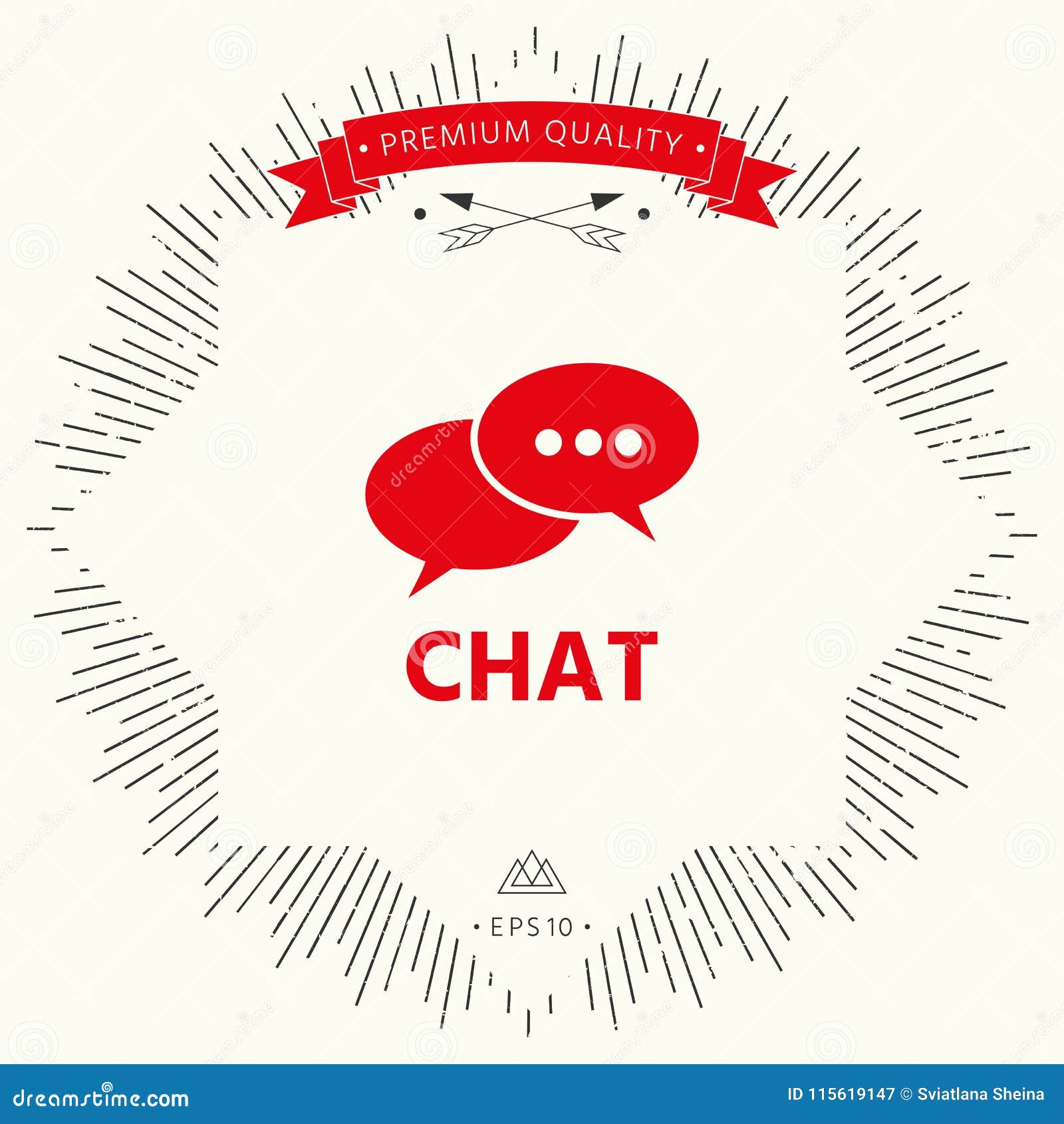 Chat button icon stock vector. Illustration of object - 115619147