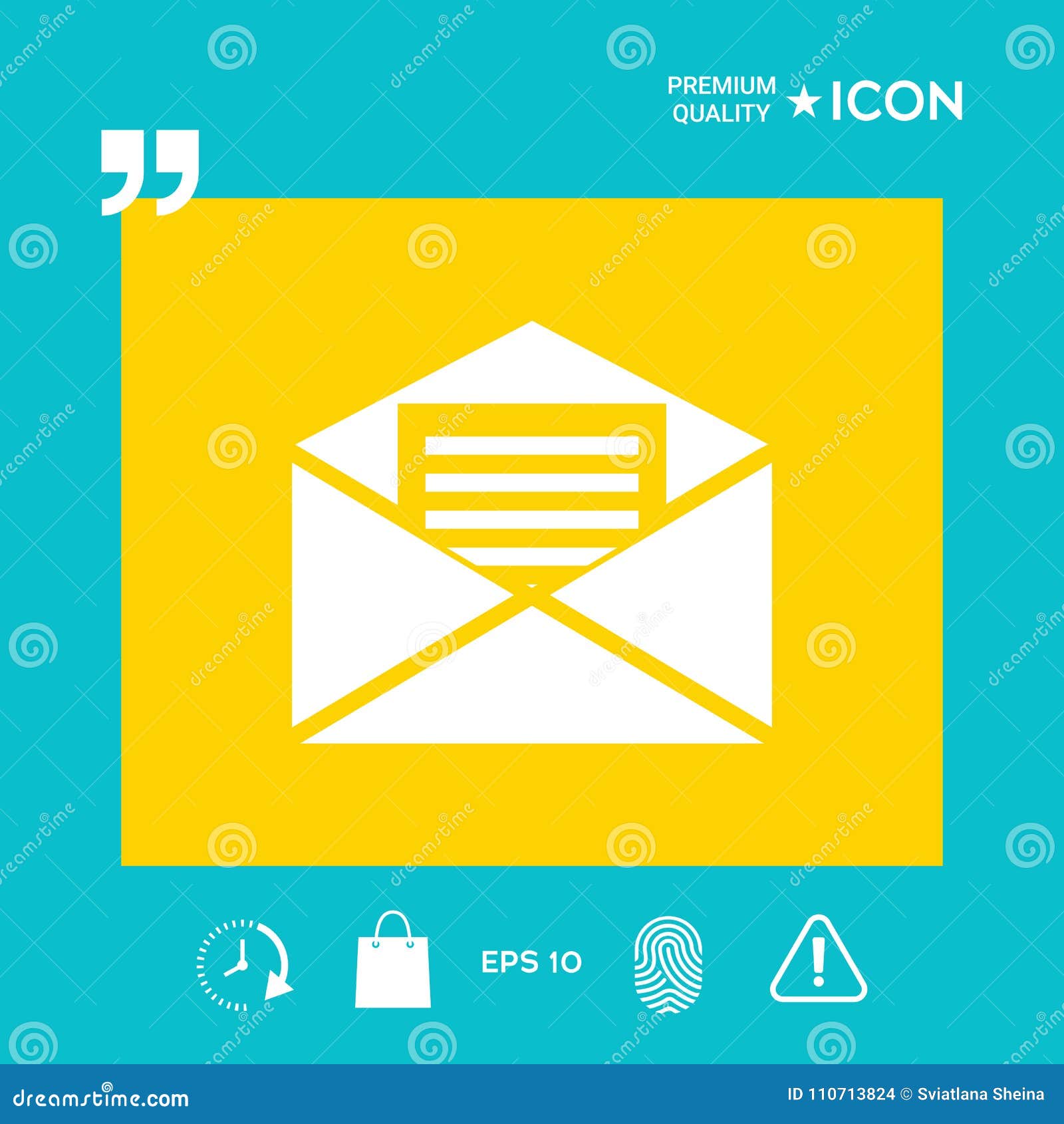 Email symbol icon stock vector. Illustration of receive - 110713824