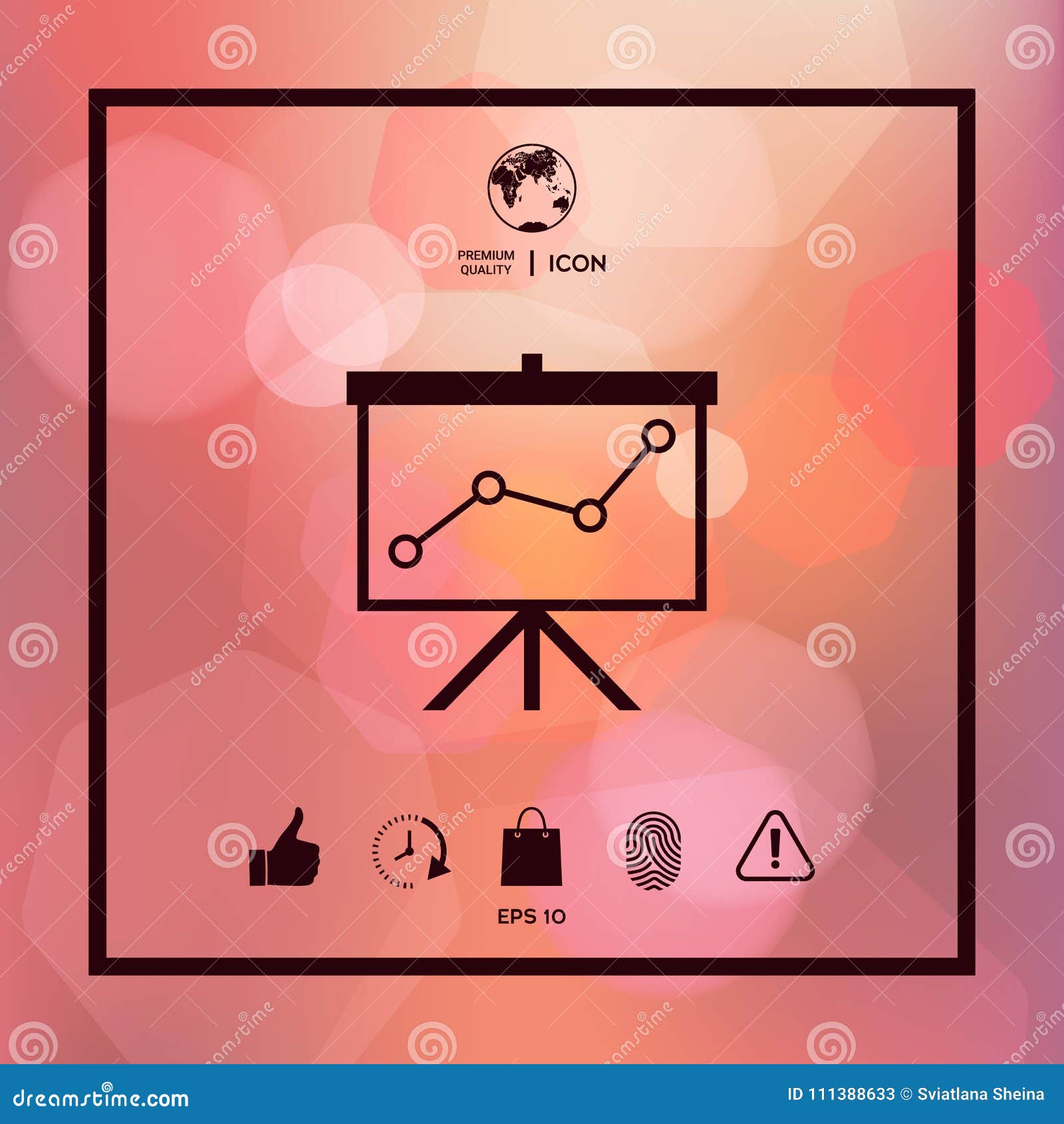 Flip-chart, Projection Screen with a Graph. Stock Vector - Illustration ...