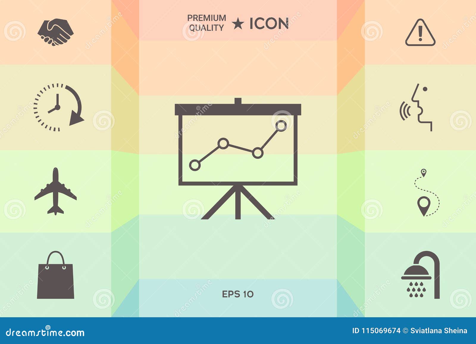Flip-chart, Projection Screen with a Graph. Stock Vector - Illustration ...