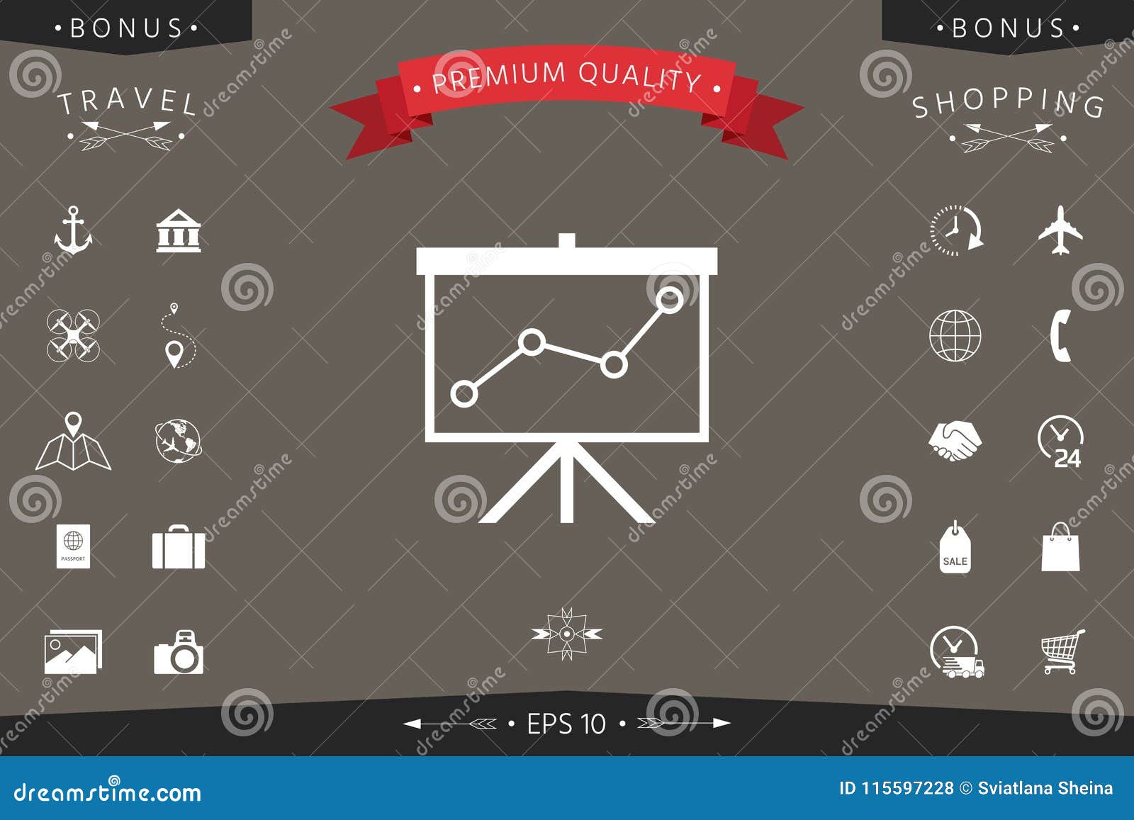 Flip-chart, Projection Screen with a Graph. Stock Vector - Illustration ...