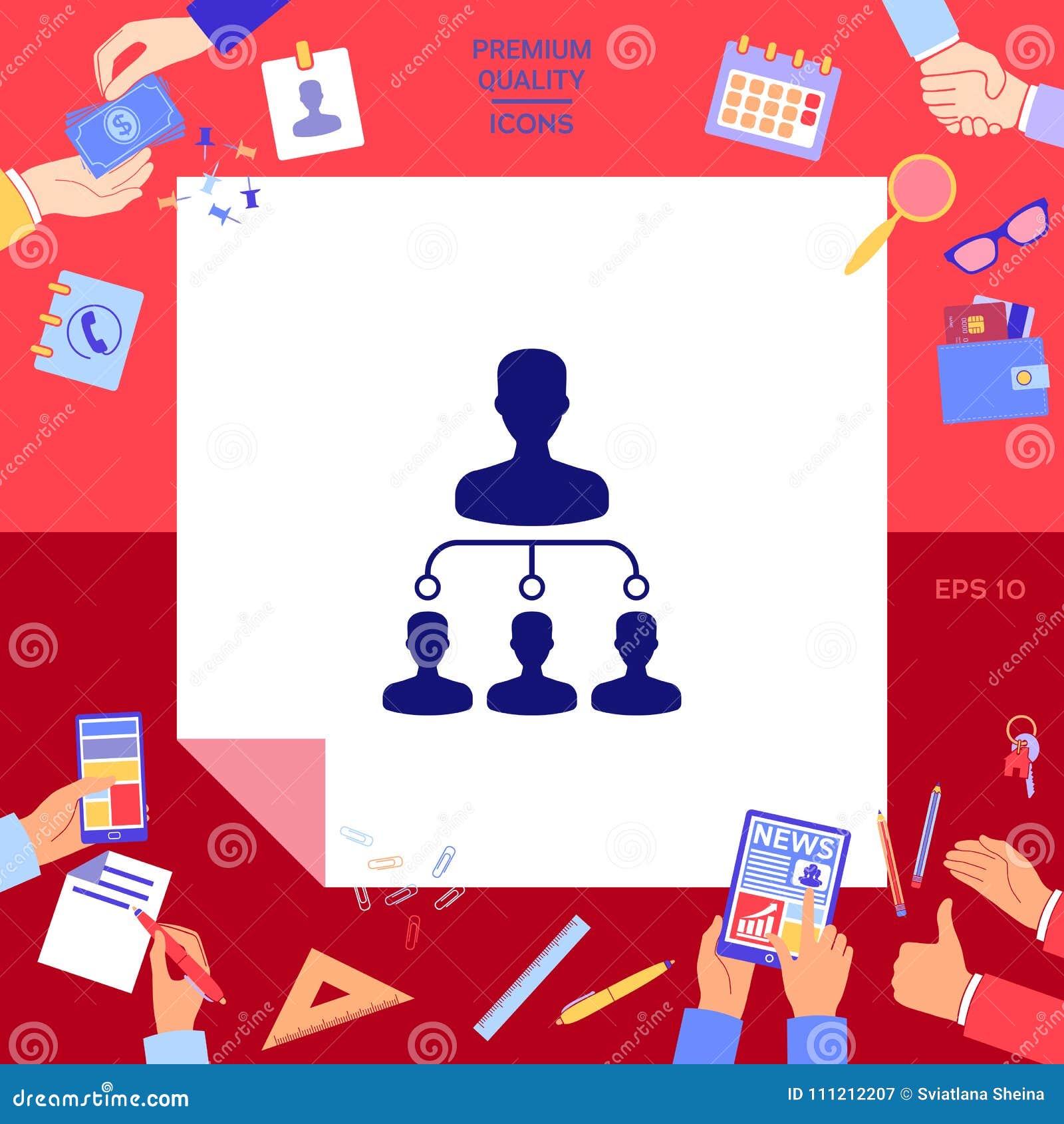 Hierarchy symbol icon stock vector. Illustration of human - 111212207