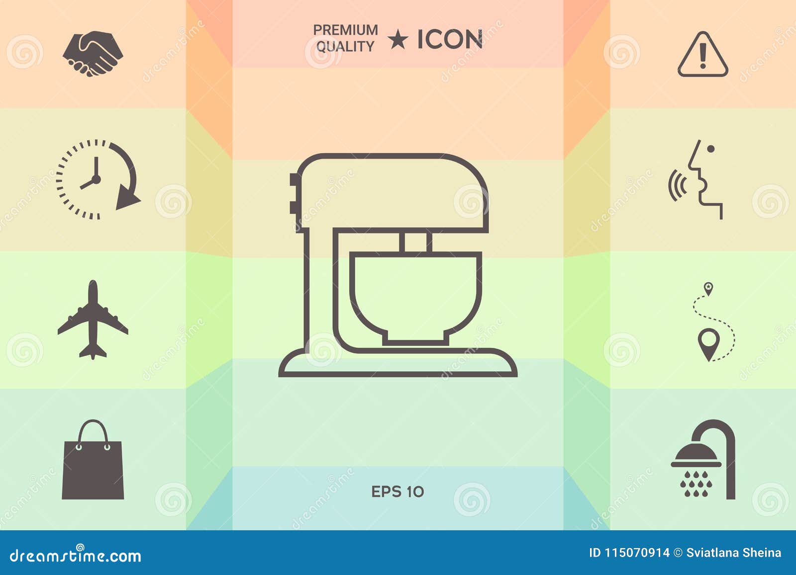 Kitchen mixer linear icon stock vector. Illustration of domestic ...