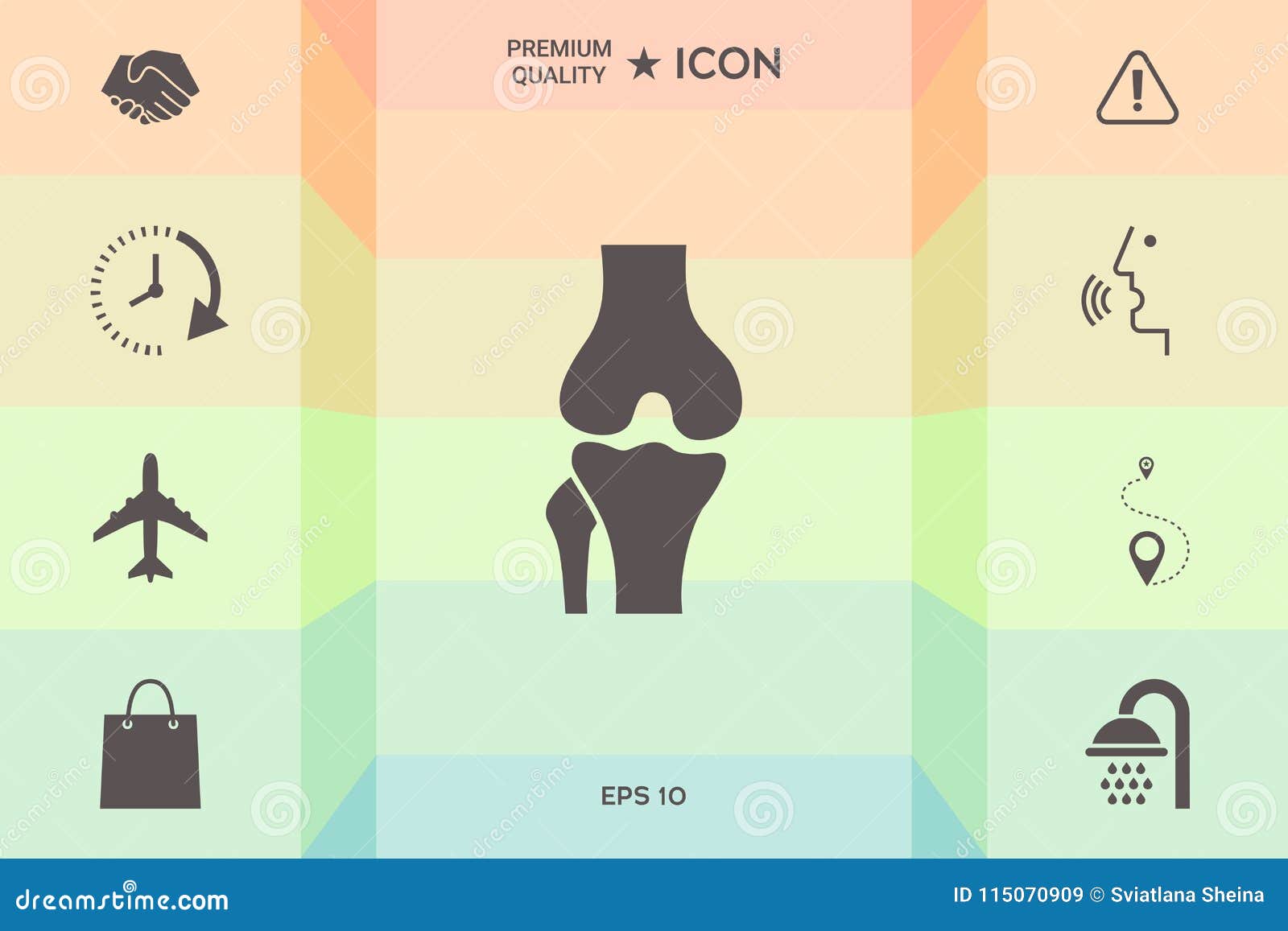Knee joint icon stock vector. Illustration of bone, diagnosis - 115070909