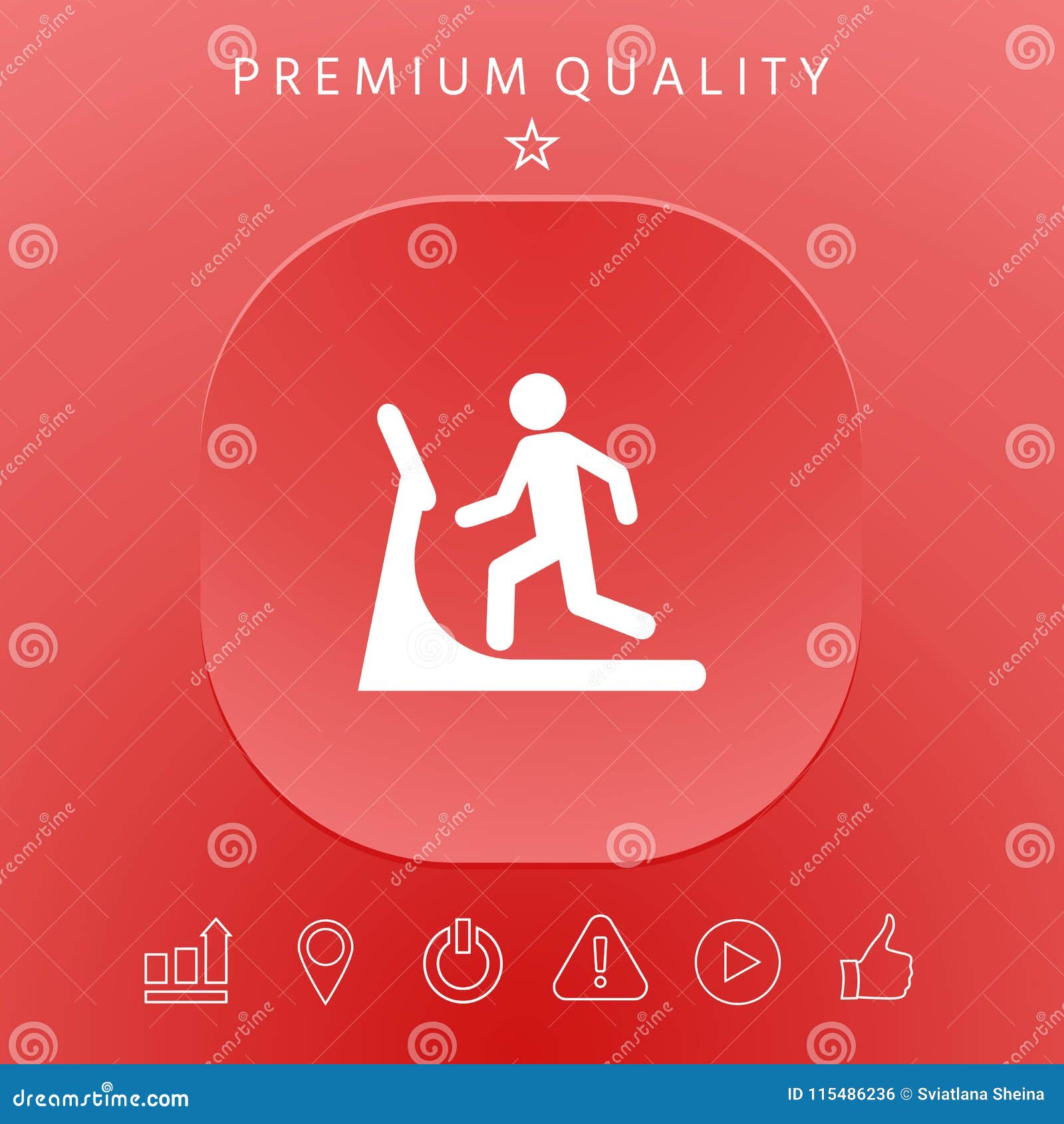 Man on treadmill icon stock vector. Illustration of lifestyle - 115486236