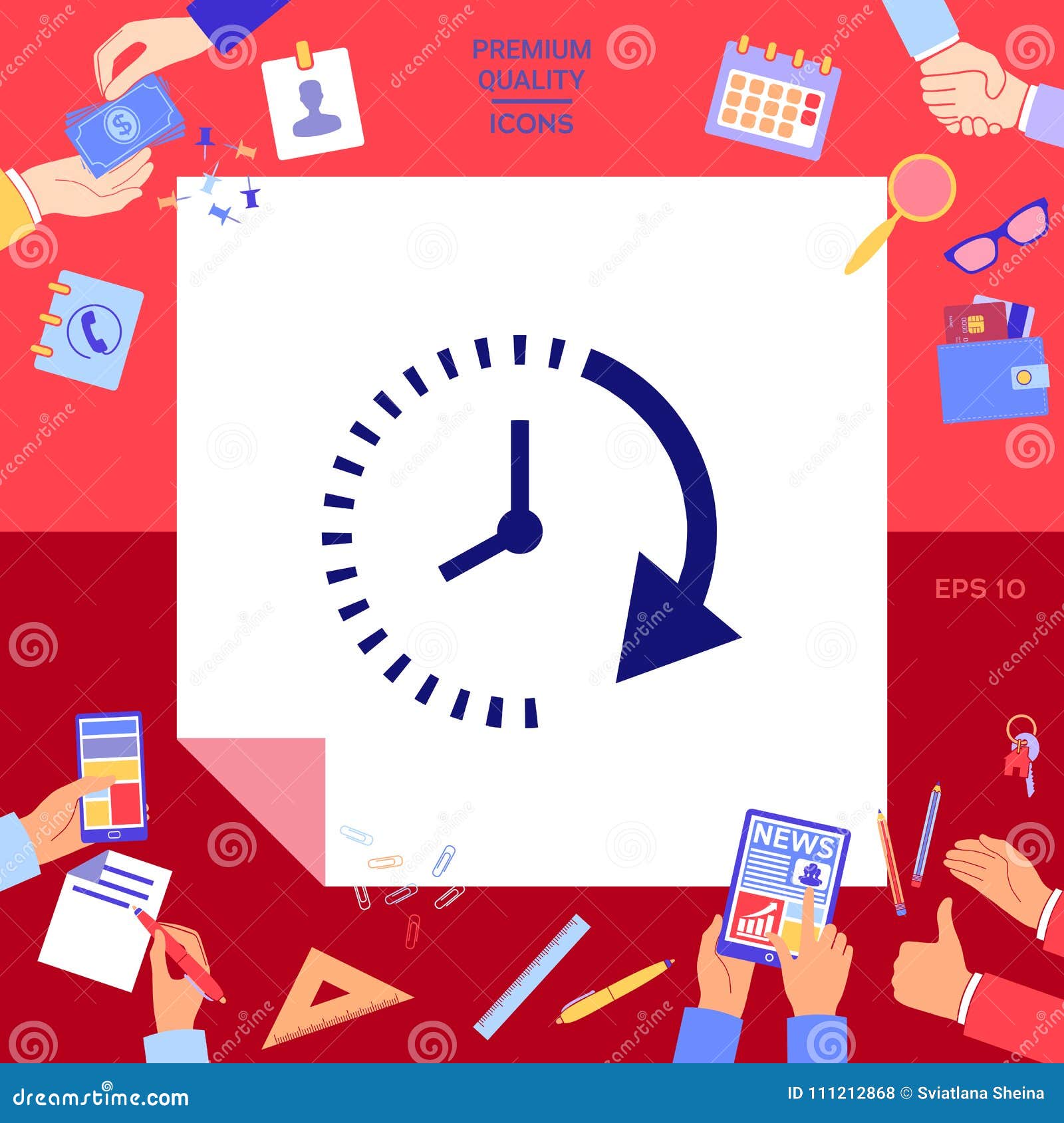 Passage of time icon stock vector. Illustration of face - 111212868