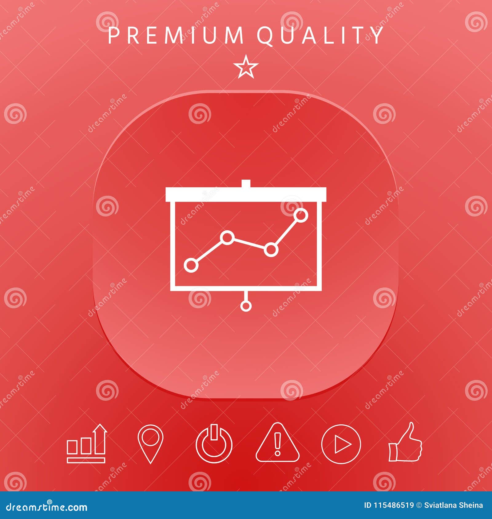 Projector Screen with Graph Stock Vector - Illustration of display ...