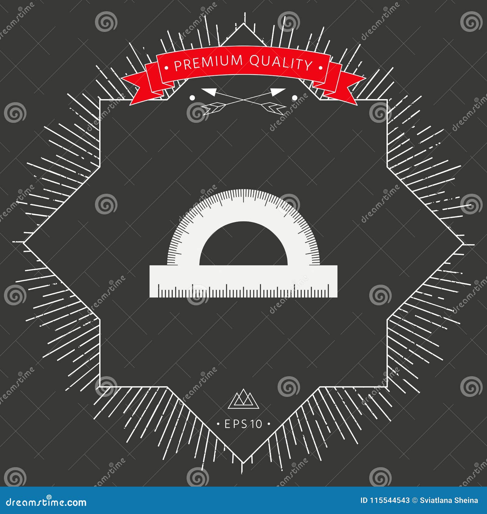 Protractor symbol icon stock vector. Illustration of angle - 115544543