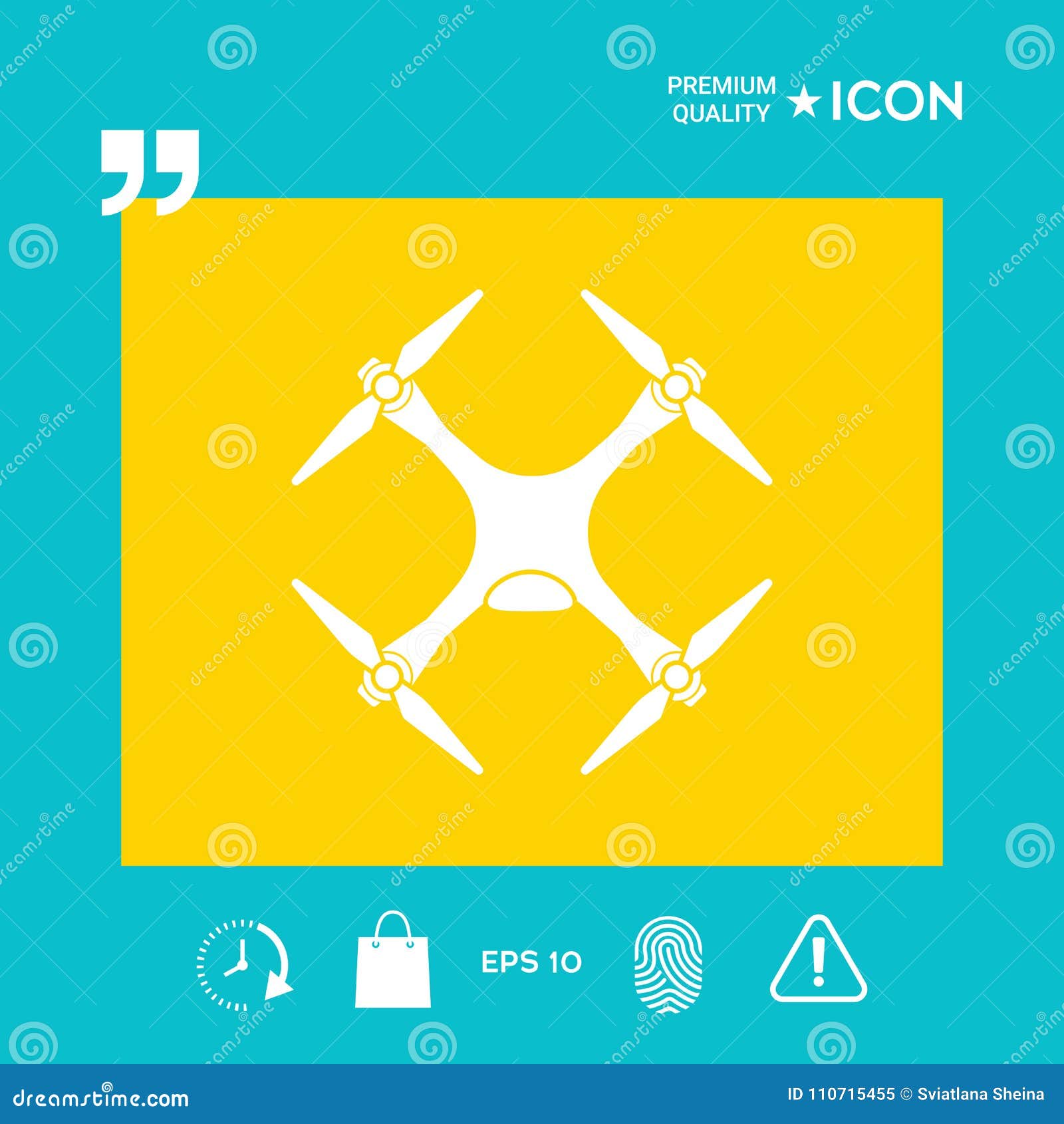 Quadcopter, drone icon stock vector. Illustration of controller - 110715455