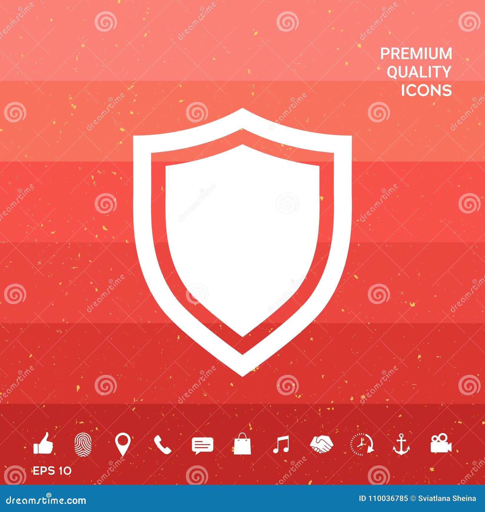 Shield. Protection icon stock vector. Illustration of medieval - 110036785