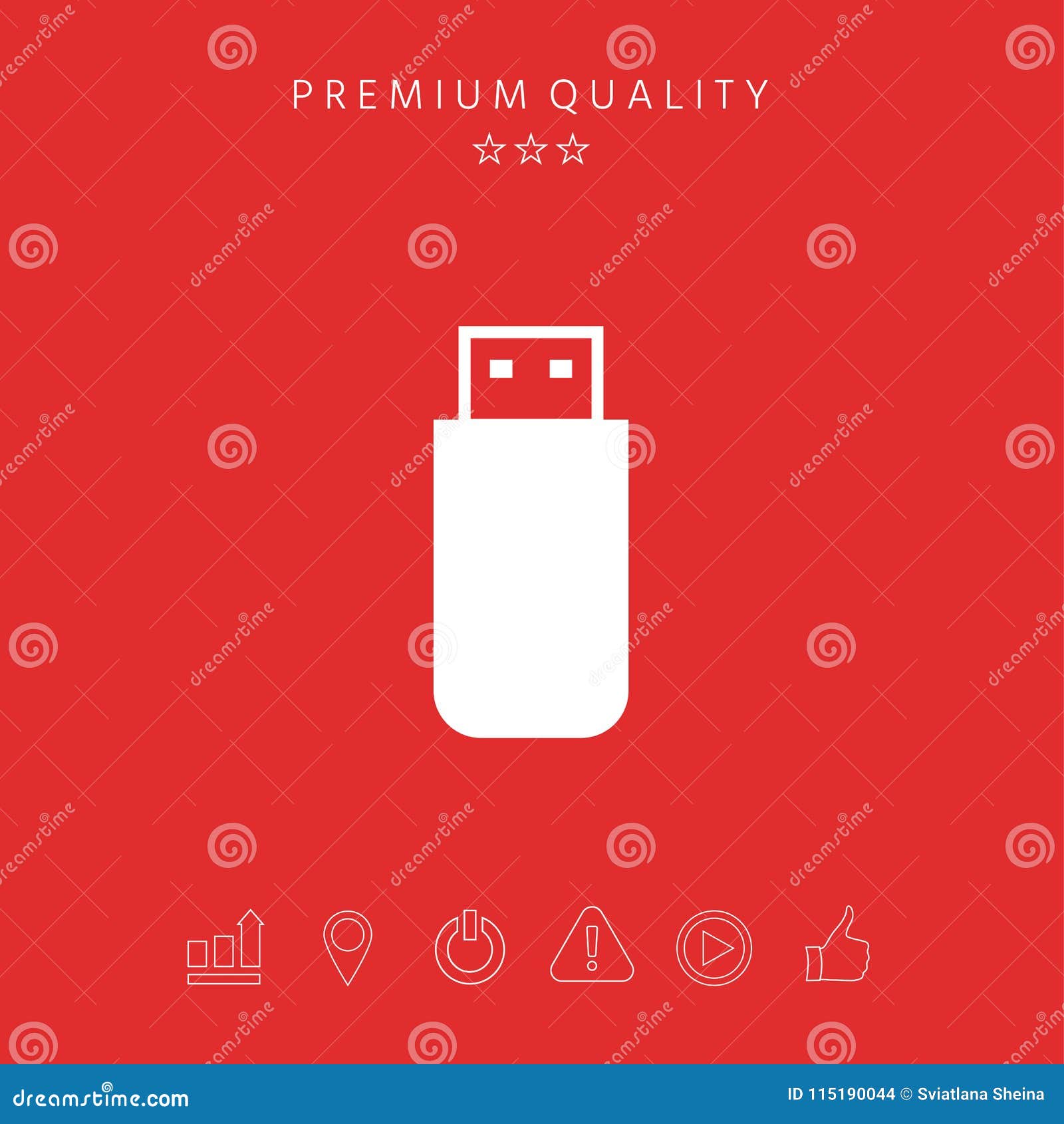 USB Flash Memory Drive Icon Stock Vector - Illustration of storage ...