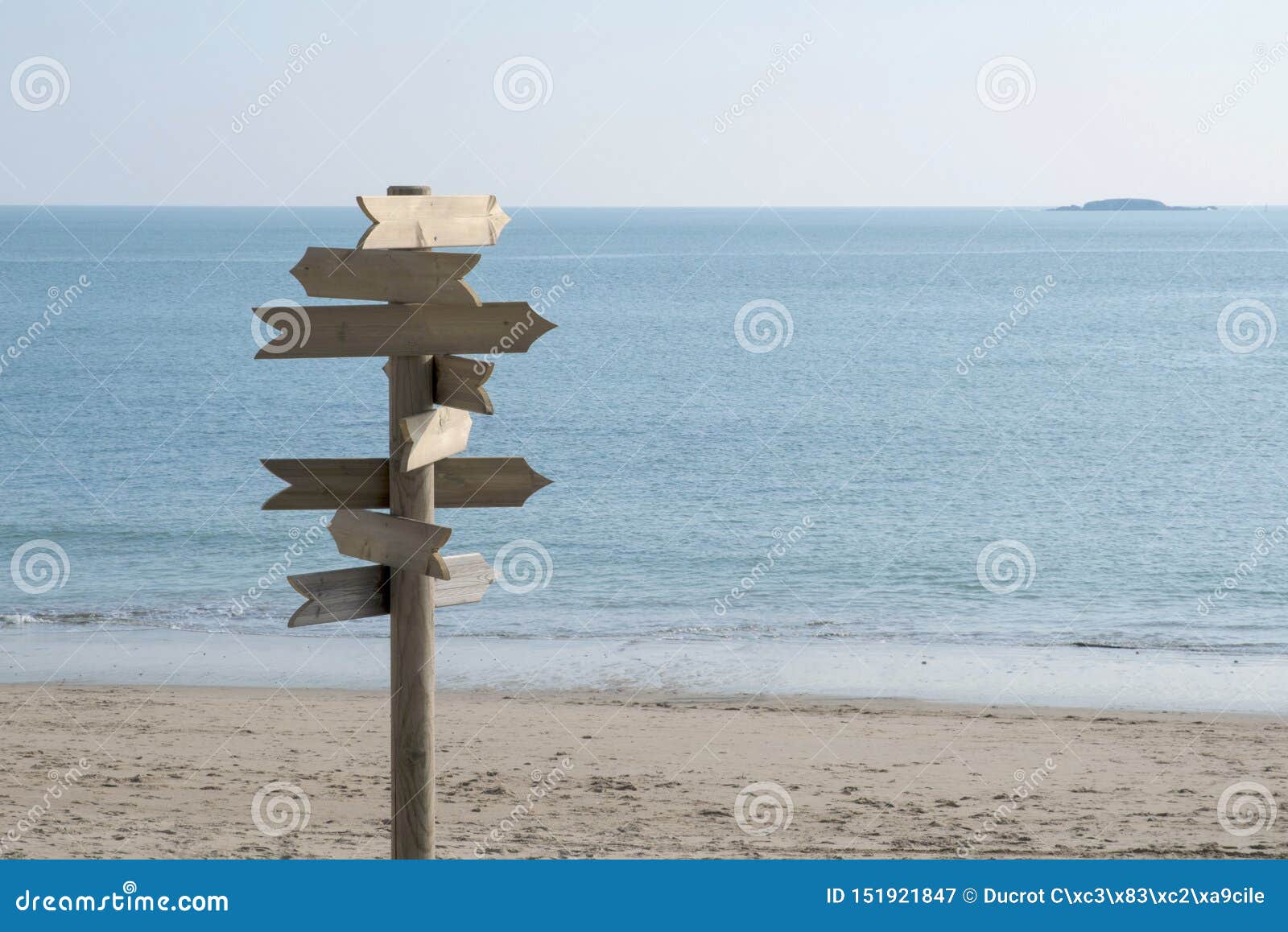 Directional Signs on the Beach Stock Image - Image of signs, beach ...