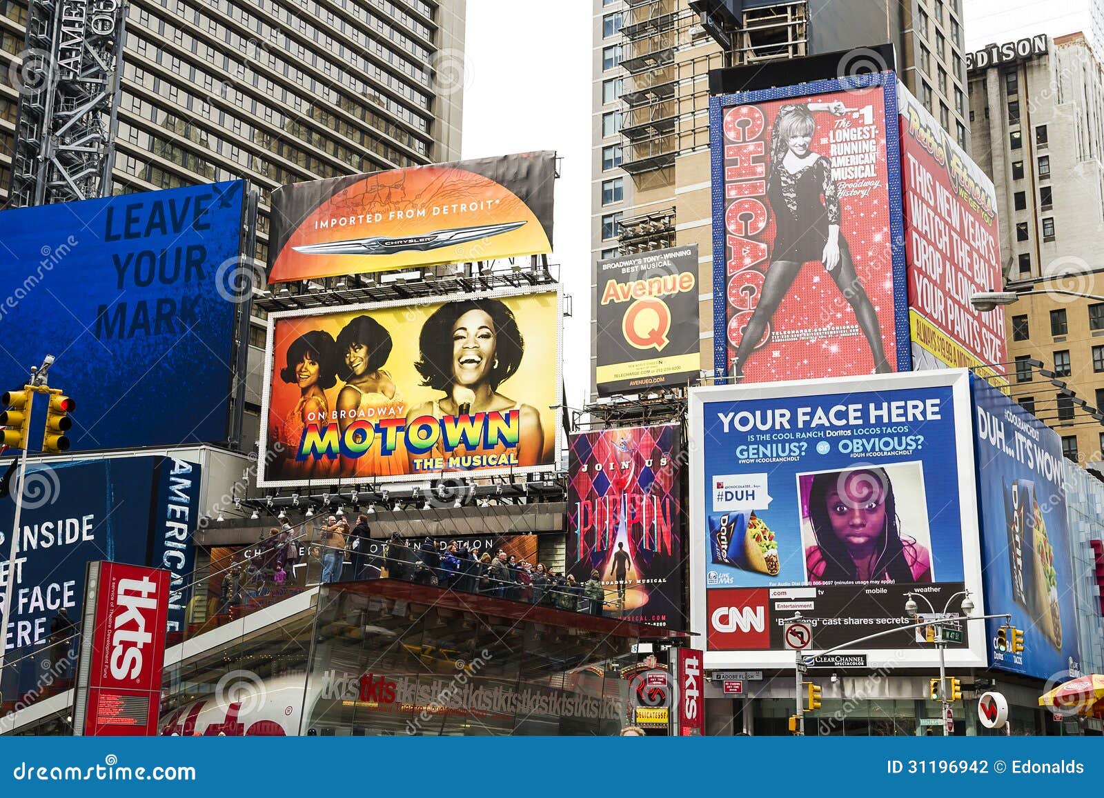 Signs in Times Square editorial photography. Image of horizontal - 31196942