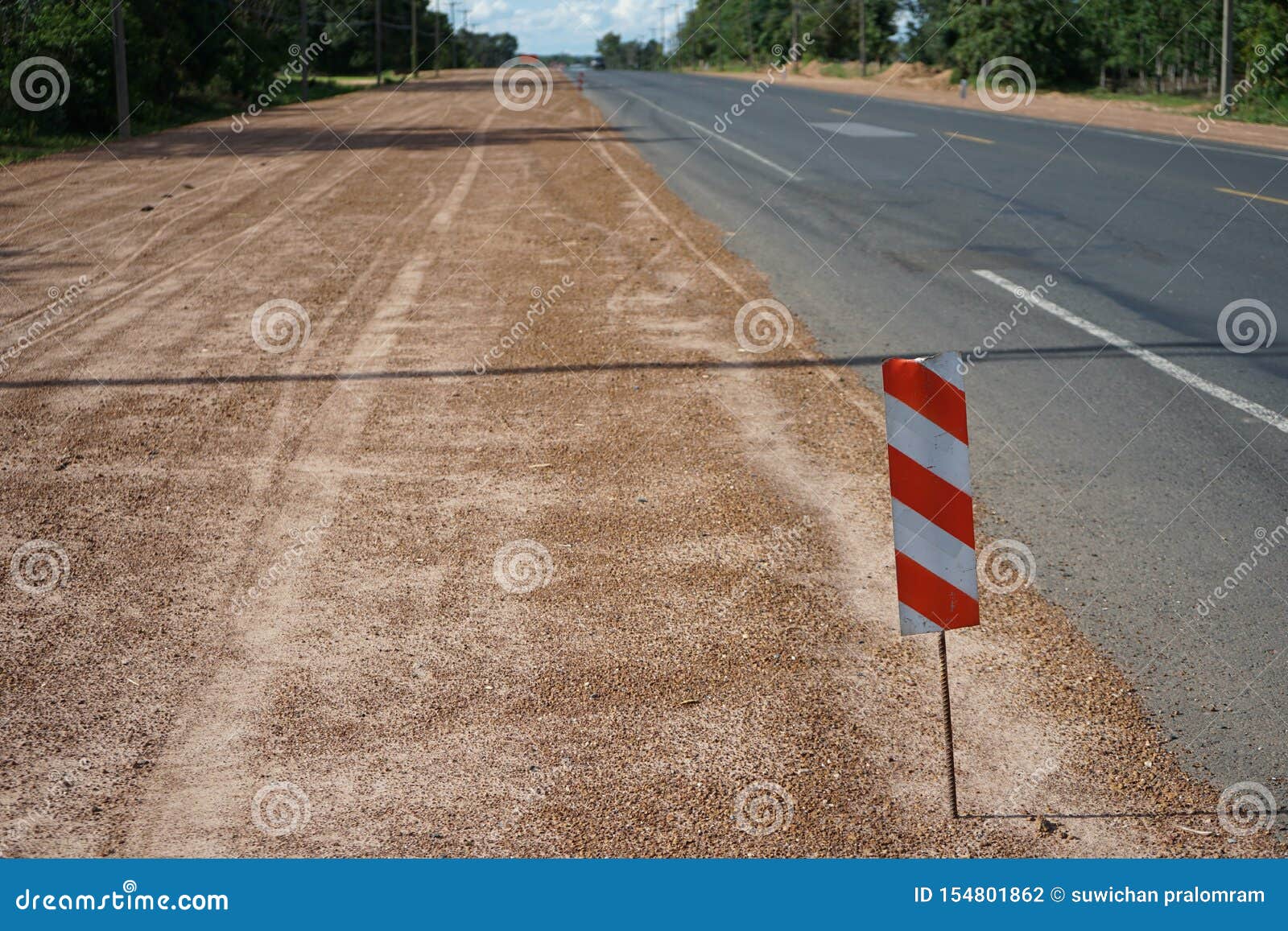 Signs To Prevent Road Construction Hazards Stock Photo - Image of ...