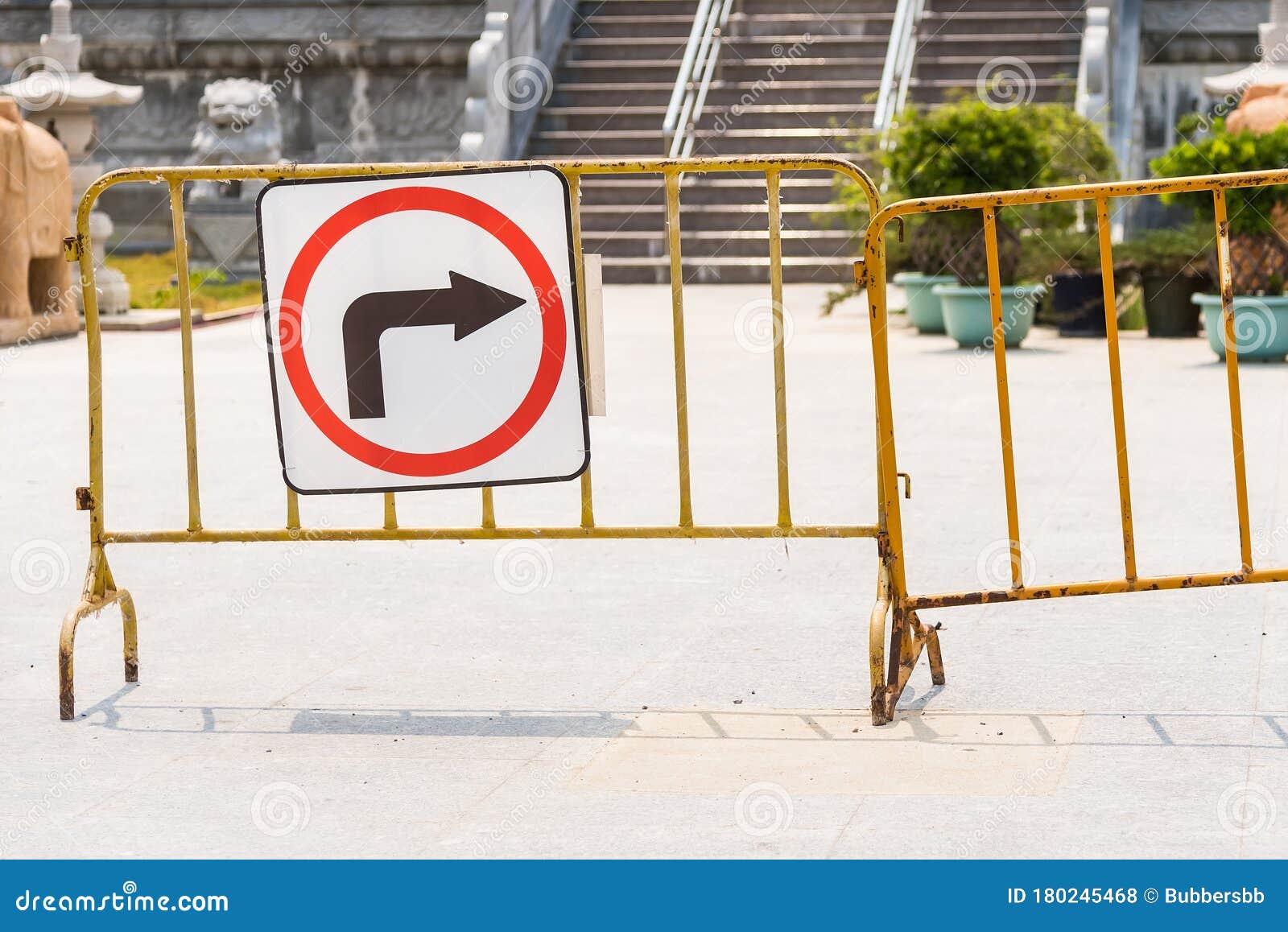 Signs for Turning Right only on the Parking Lot Stock Photo - Image of ...