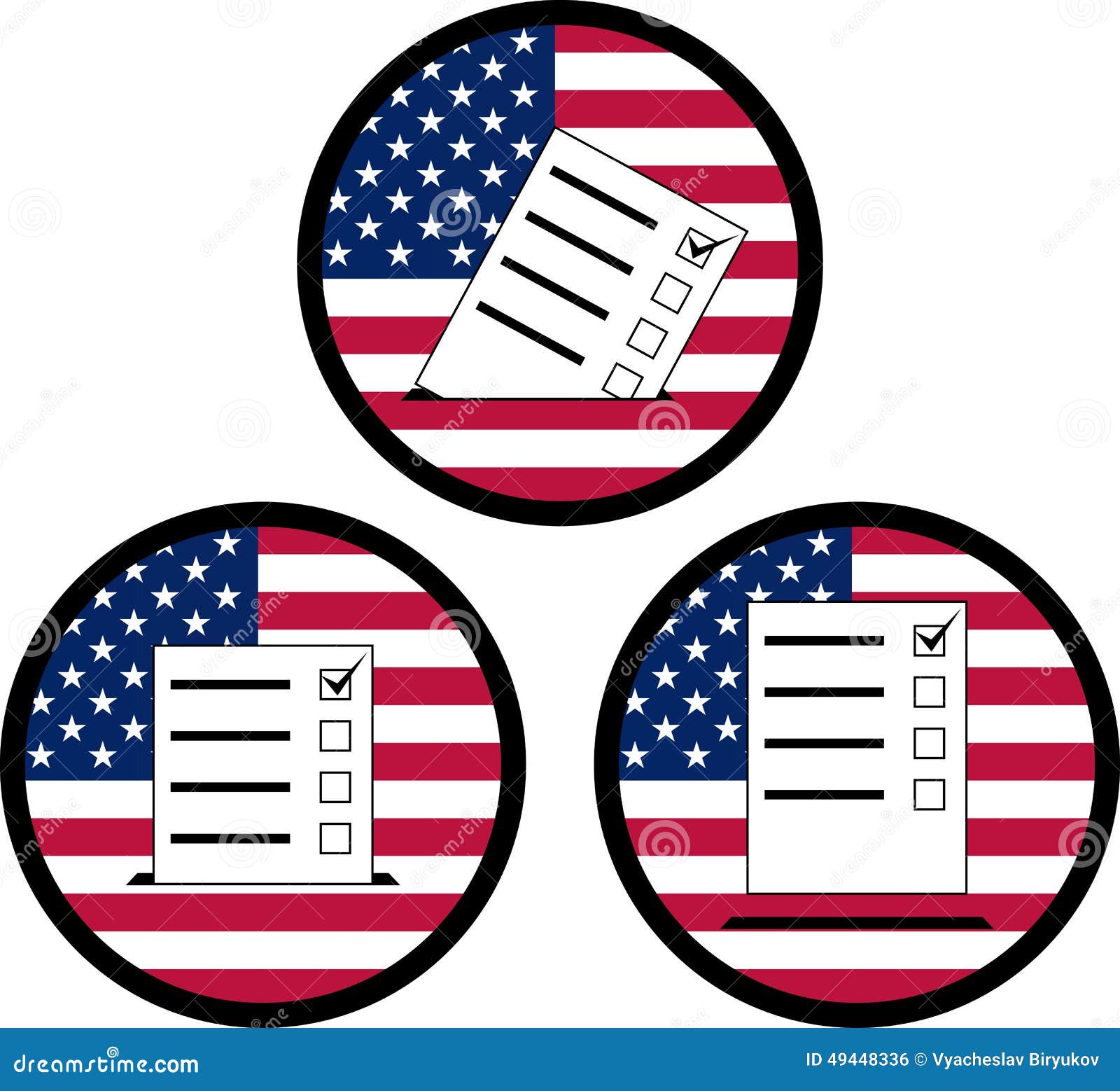 Signs of voting in USA stock vector. Illustration of bulletin - 49448336