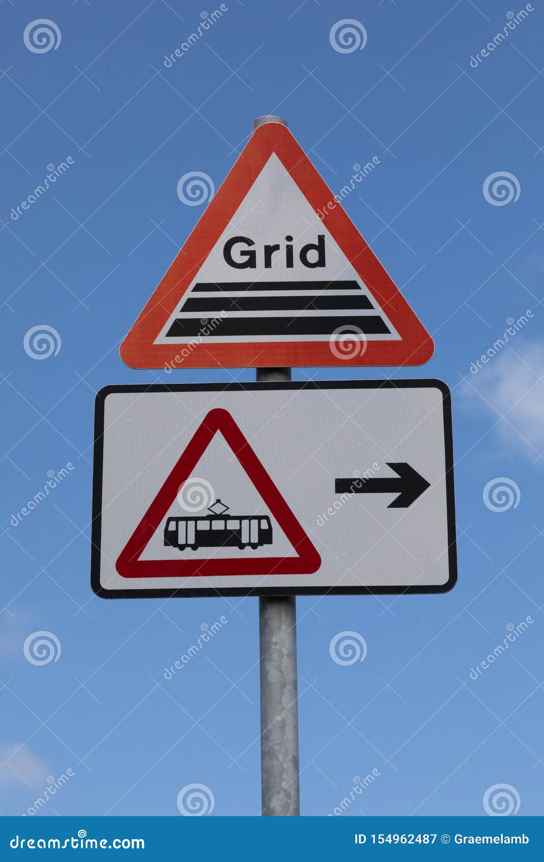 Signs Warning of Cattle Grid and Tramway Great Orme Llandudno North ...