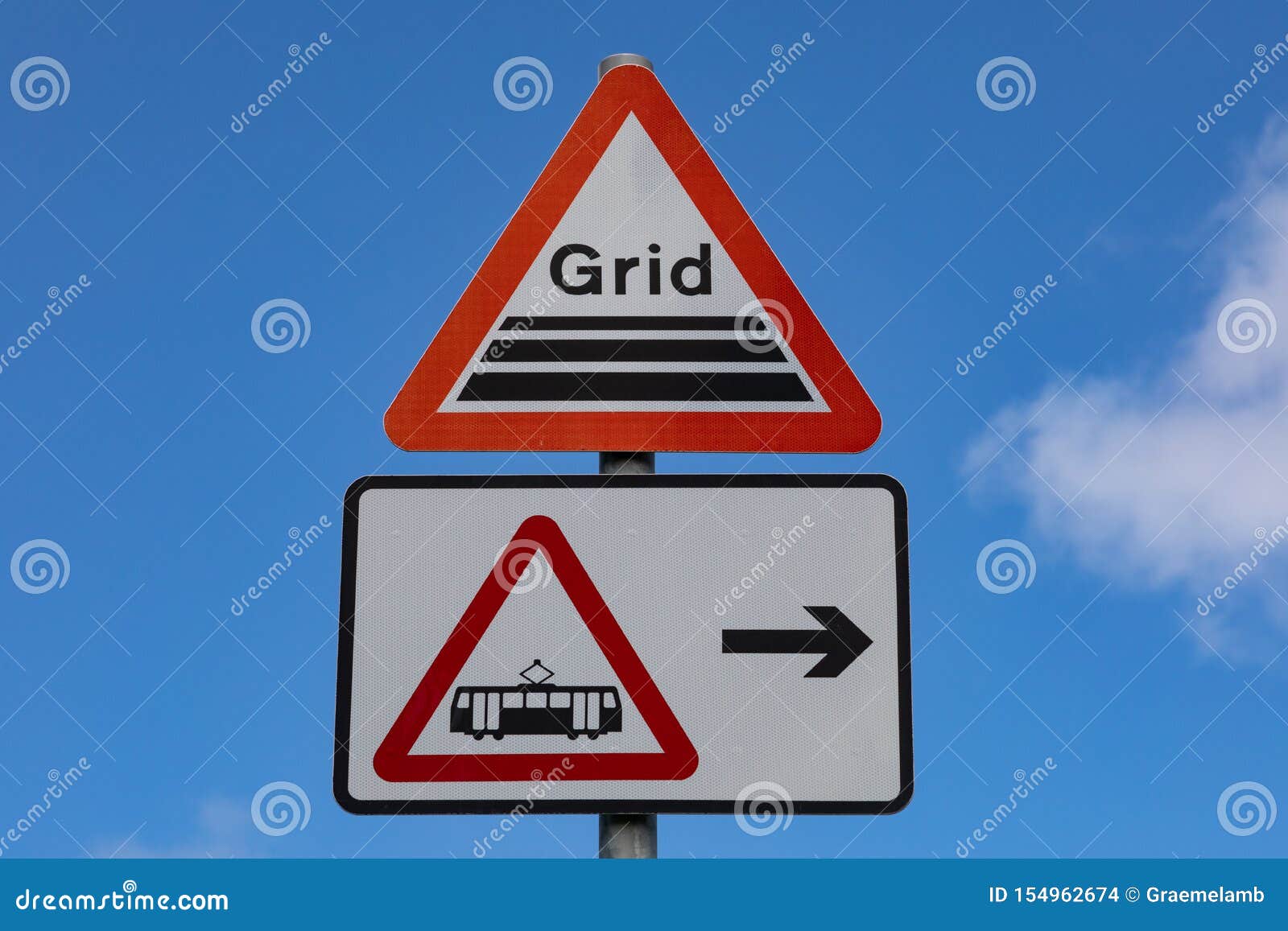 Signs Warning Of Cattle Grid And Tramway Great Orme Llandudno North ...